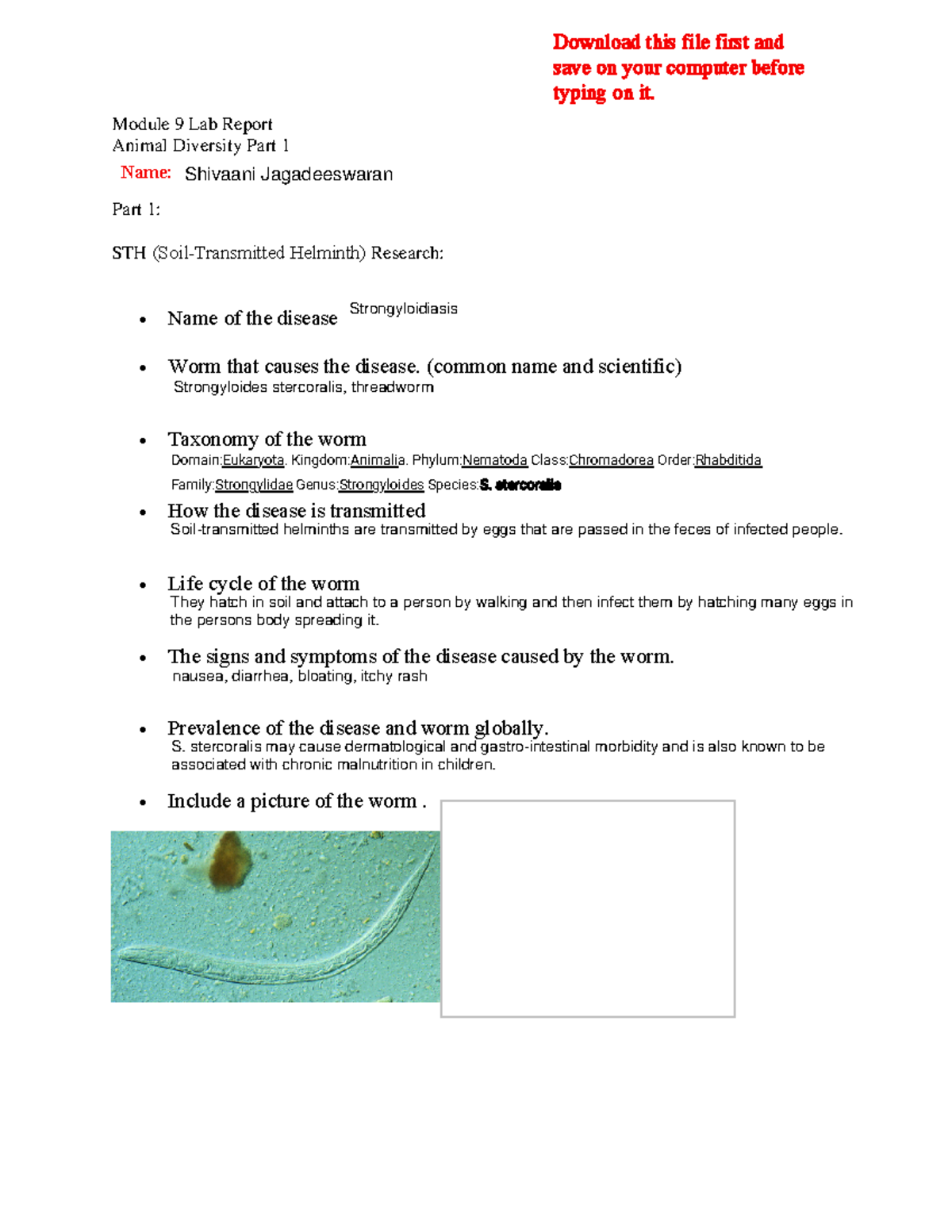 Kami Export - Module 9 Lab Report Animal Diversity 1 (2) (1) - Module 9 Lab Report Animal ...