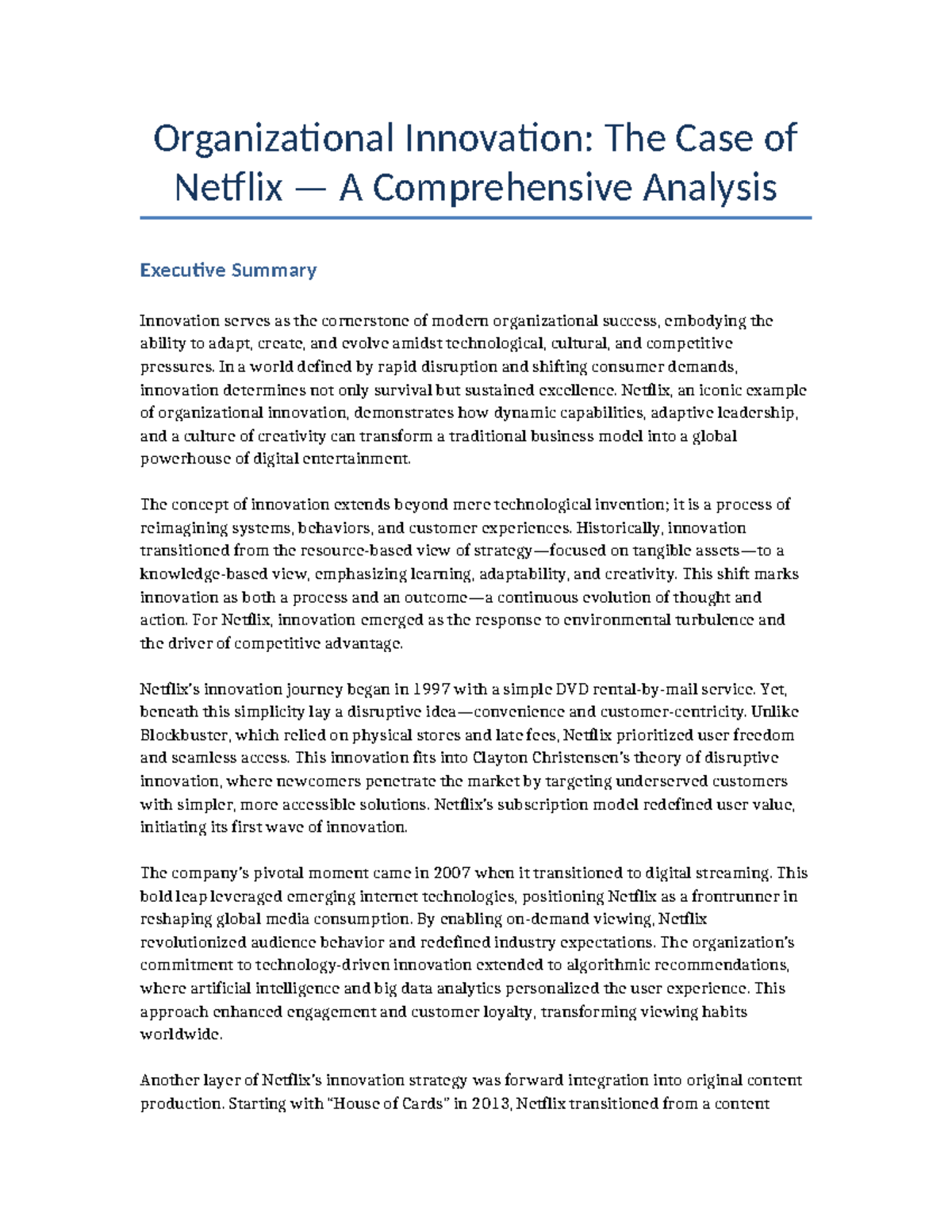 Netflix Innovation Case Study: A Comprehensive Analysis of Success ...