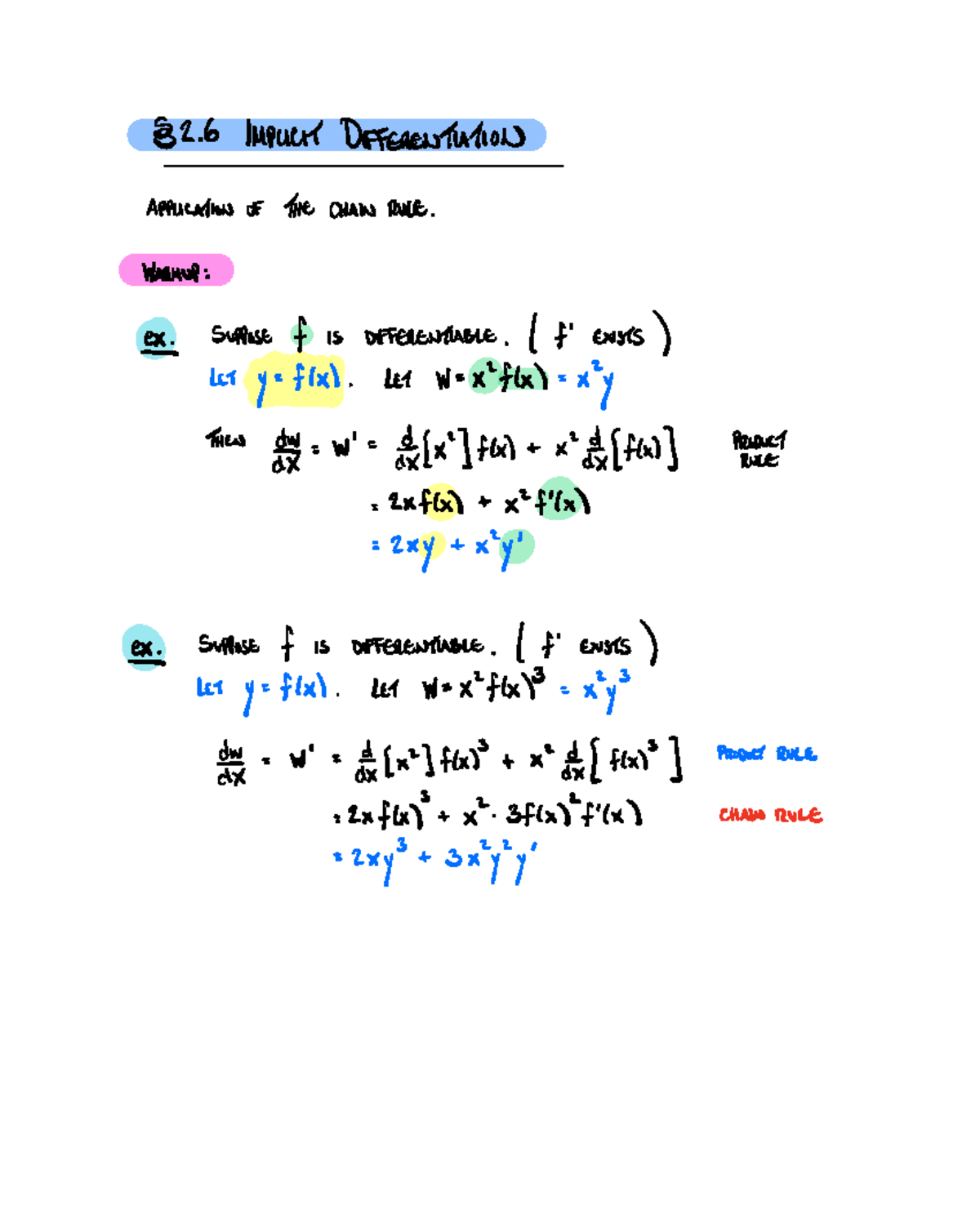 201 14 3.5 Implicit Differentiation: Chain Rule Applications - Studocu