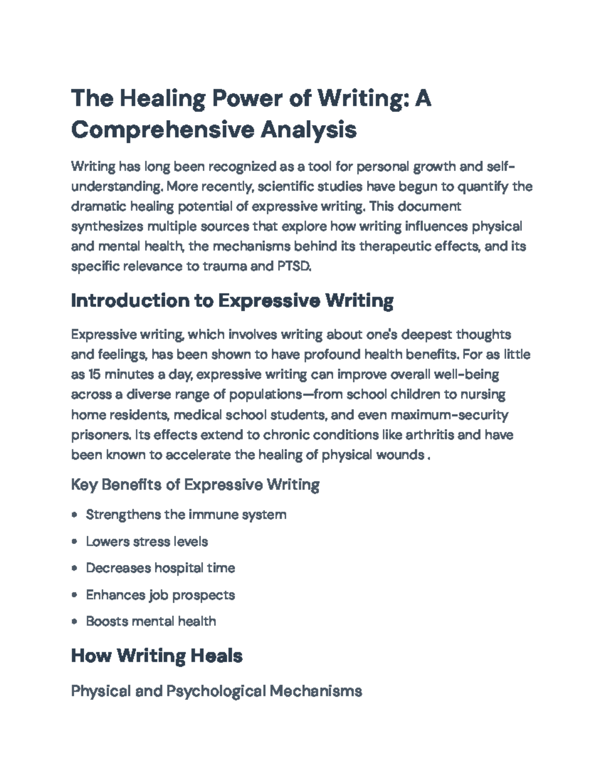 Healing Through Writing: The Power of Expressive Writing in Mental ...