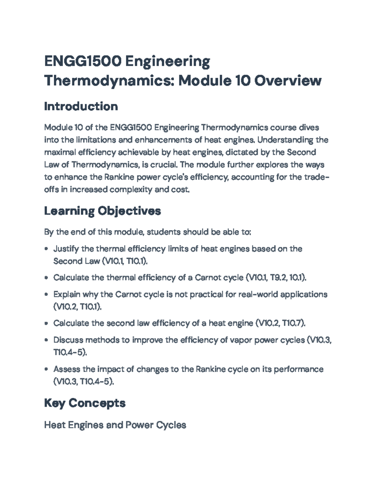 ENGG1500 Final Exam Notes: Heat Engines & Rankine Cycle Efficiency ...