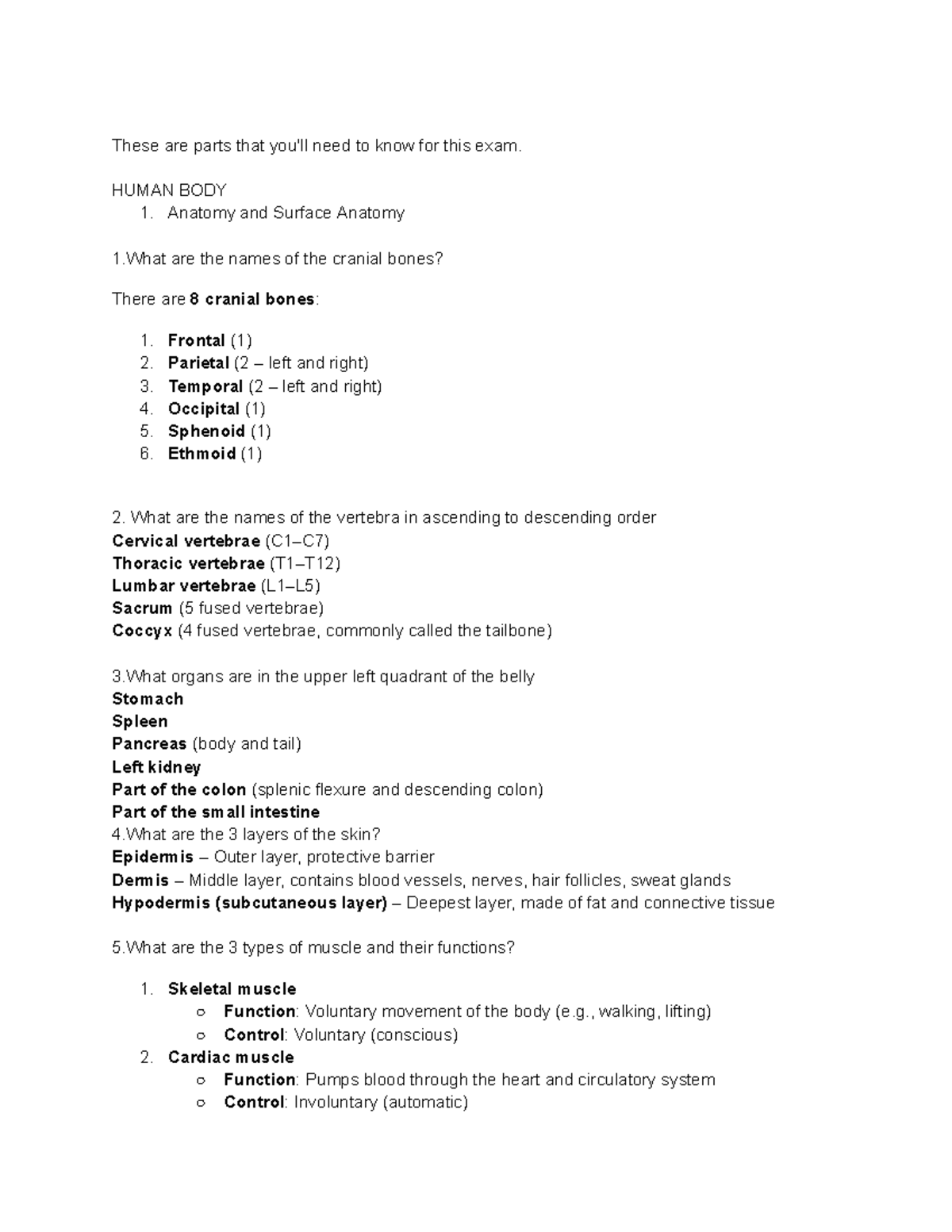 Human Body Anatomy & Nervous System Overview - EMT Exam Prep - Studocu