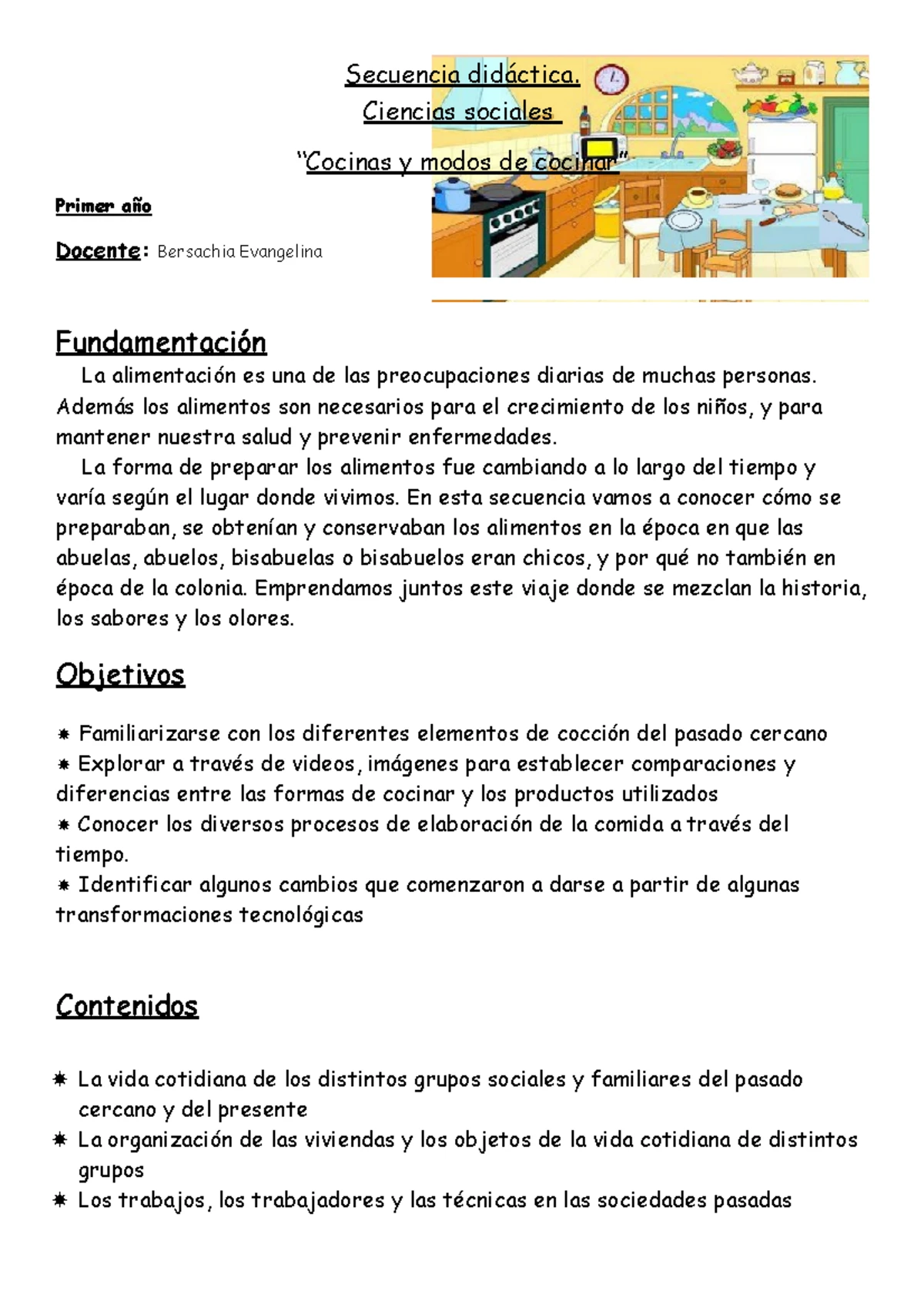 Secuencia didáctic 1 cocinas y modos de cocinar - Secuencia didáctica ...