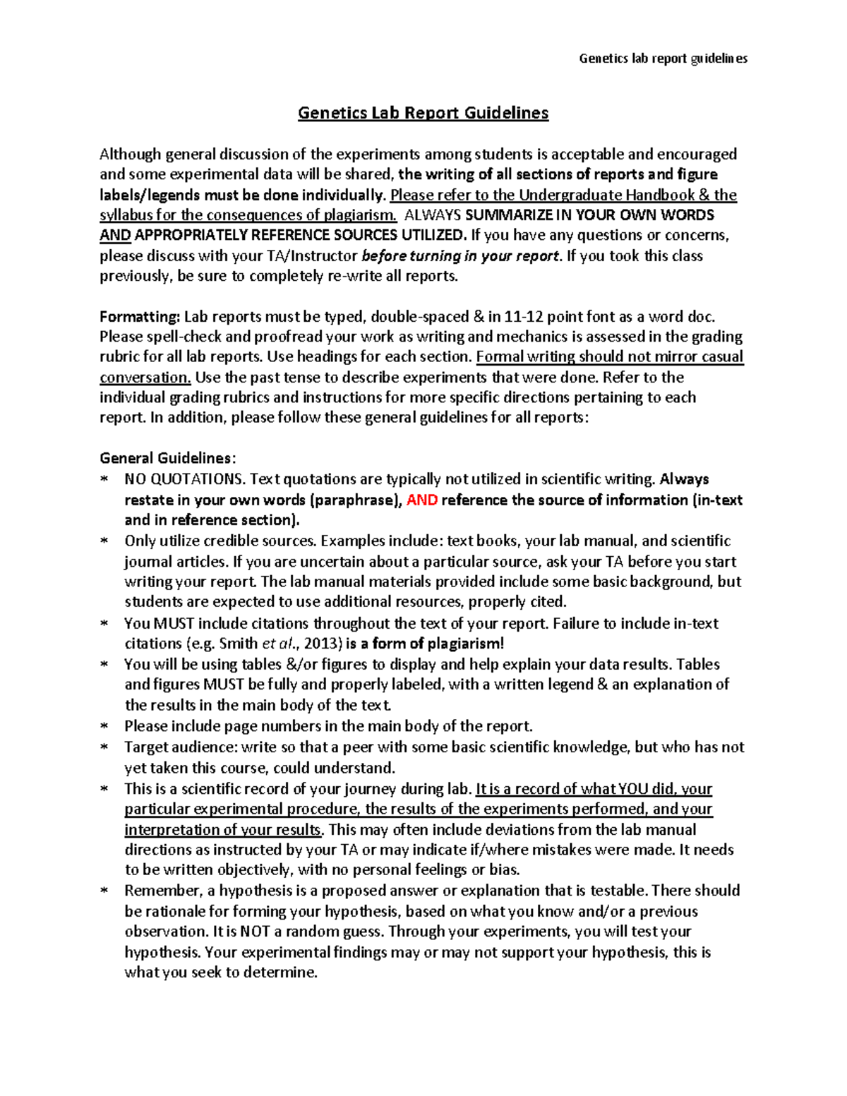 PCB3063L Genetics Lab Report Writing Guidelines - Studocu