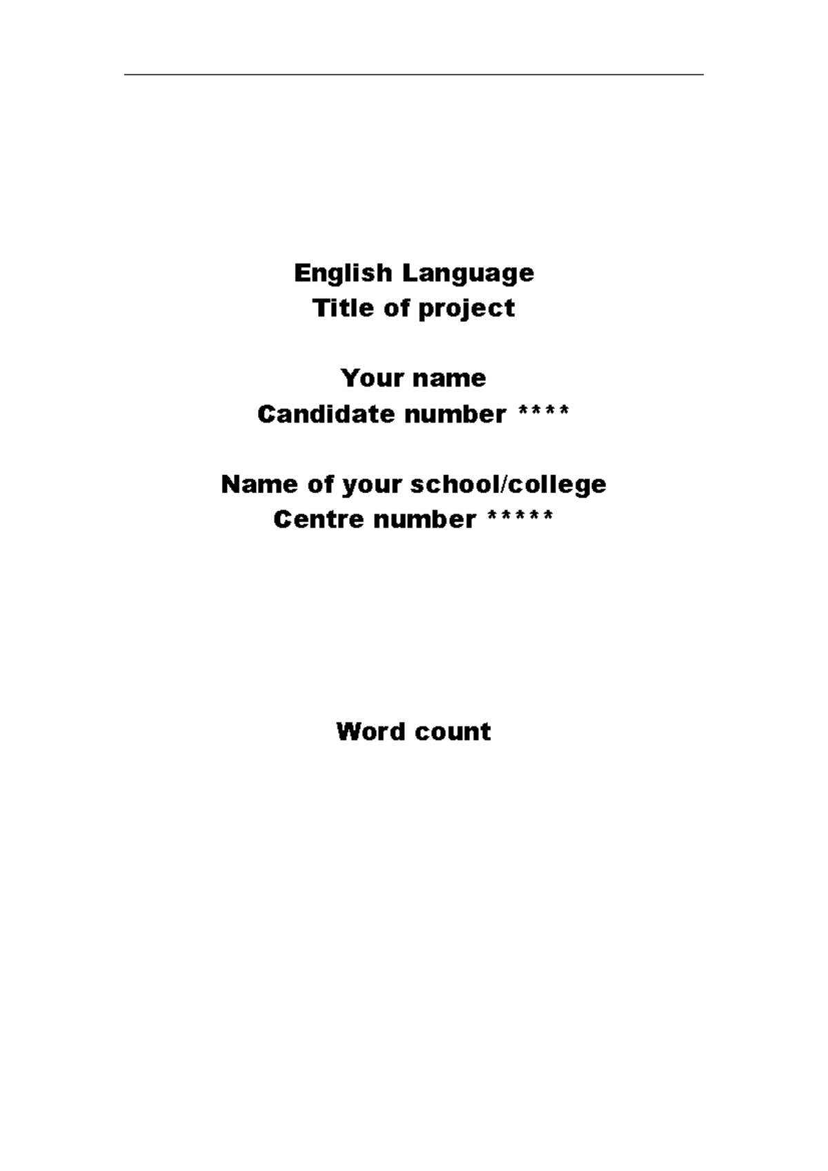 English Language Project: Language Investigation Template - Studocu