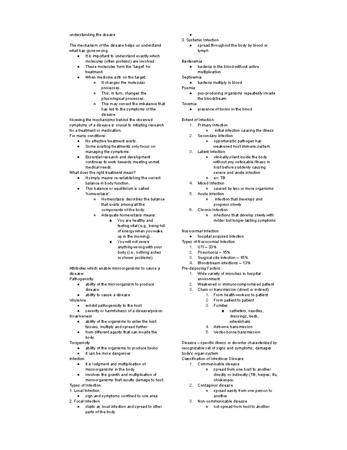 Cph Lec - Understanding Disease Mechanisms and Infections - Studocu