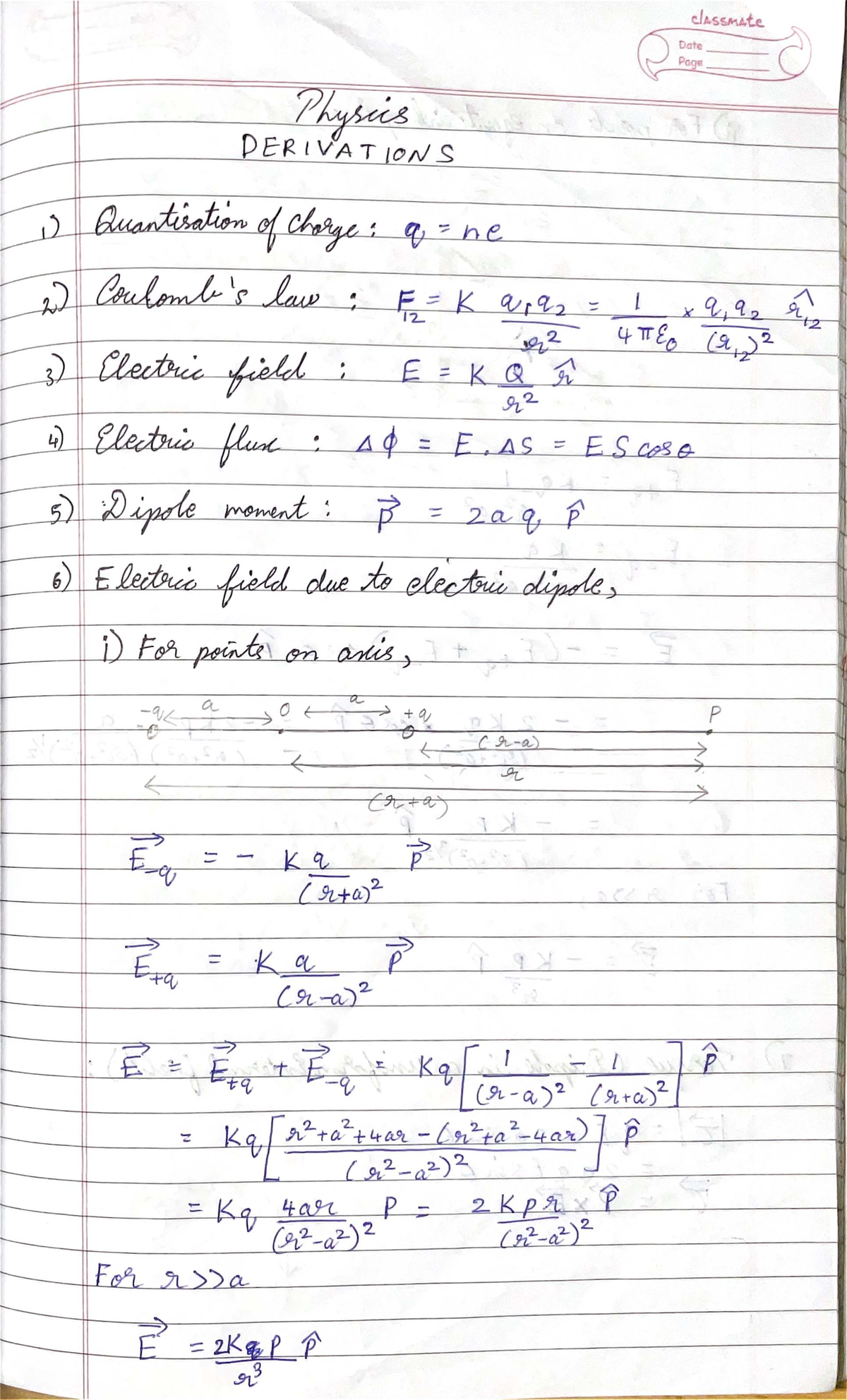 Vol1 Physics Derivations: Key Concepts and Formulas - Studocu