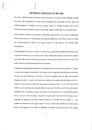 Cve 202 L - Summary of CVE 202 - COURSE OUTLINE 1. Direct stress due to ...