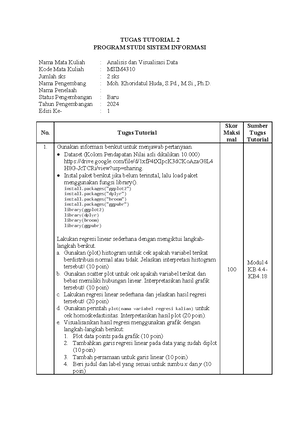 Analisis Dan Visualisasi Data - MSIM4310 - Studocu