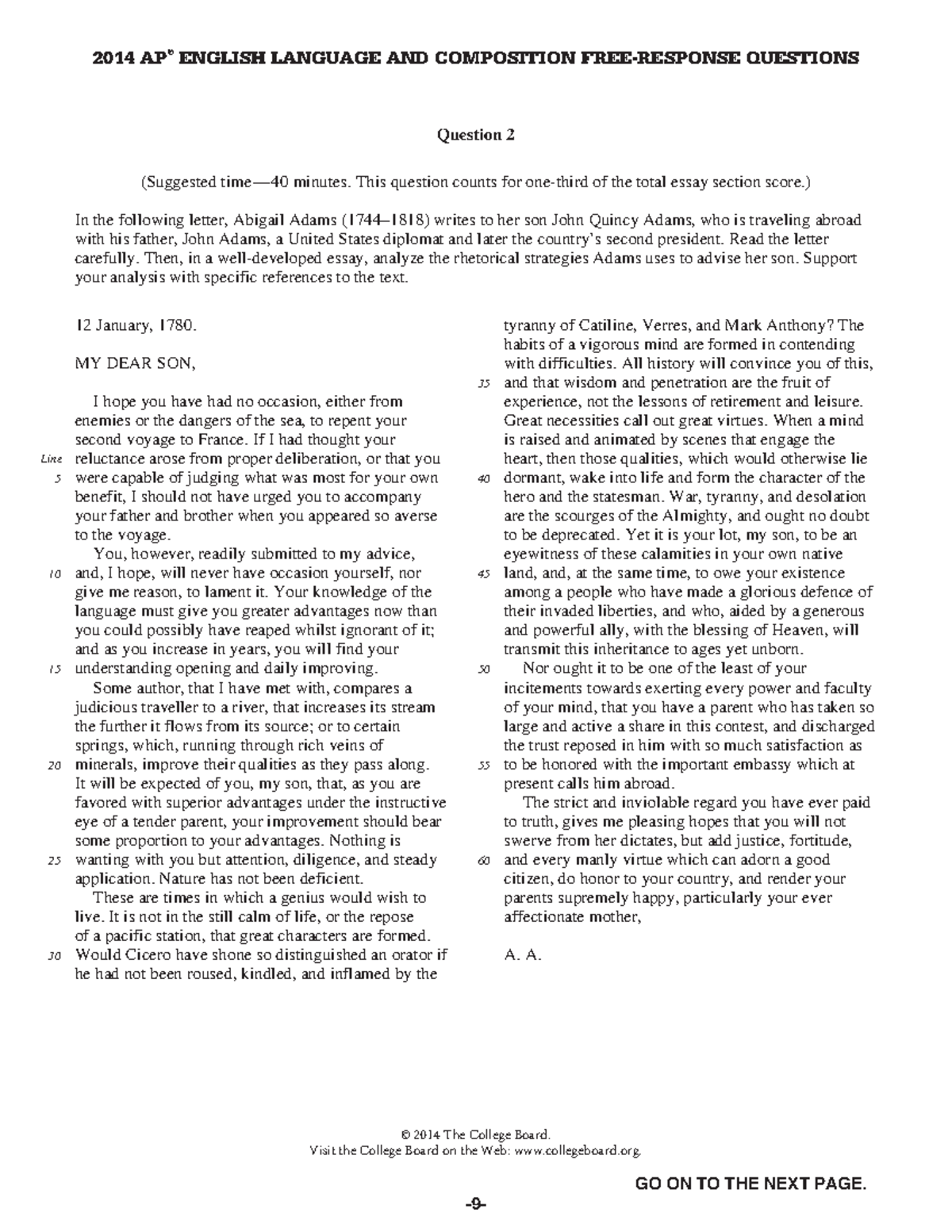 Analyzing Rhetorical Strategies in Abigail Adams' Letter to Son (ENG ...