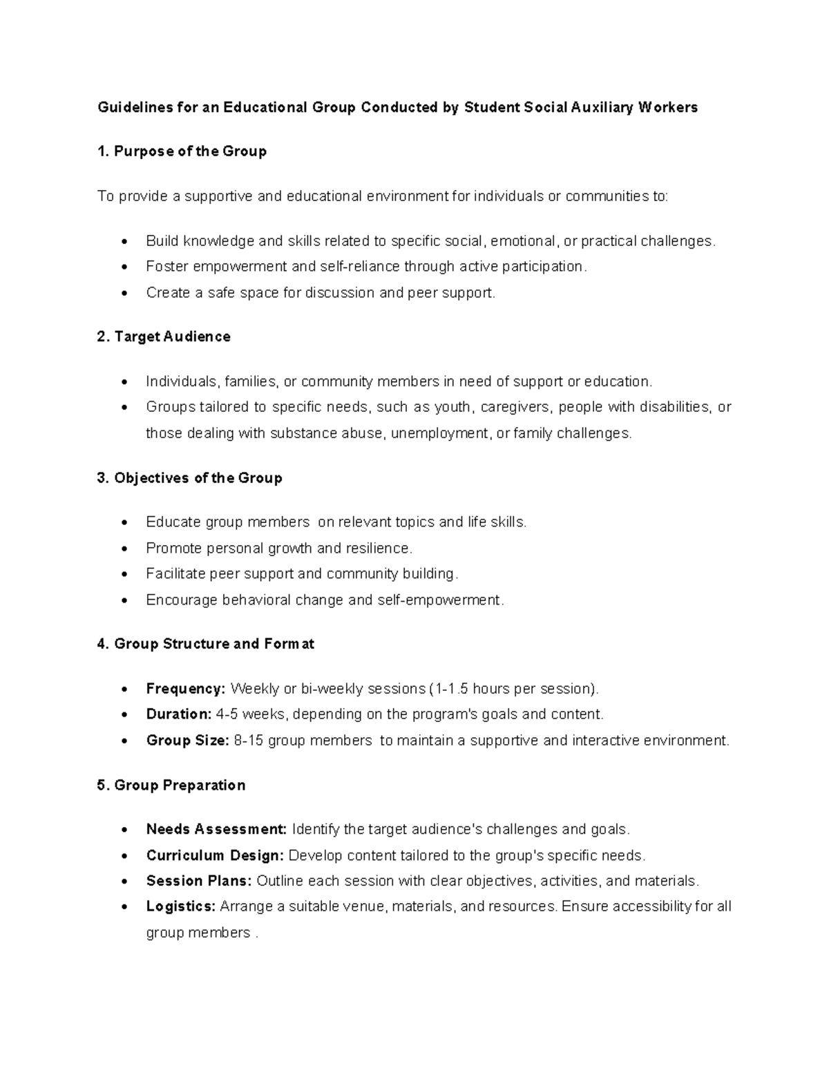 Guidelines for Educational Group by Student Social Auxiliary Workers ...