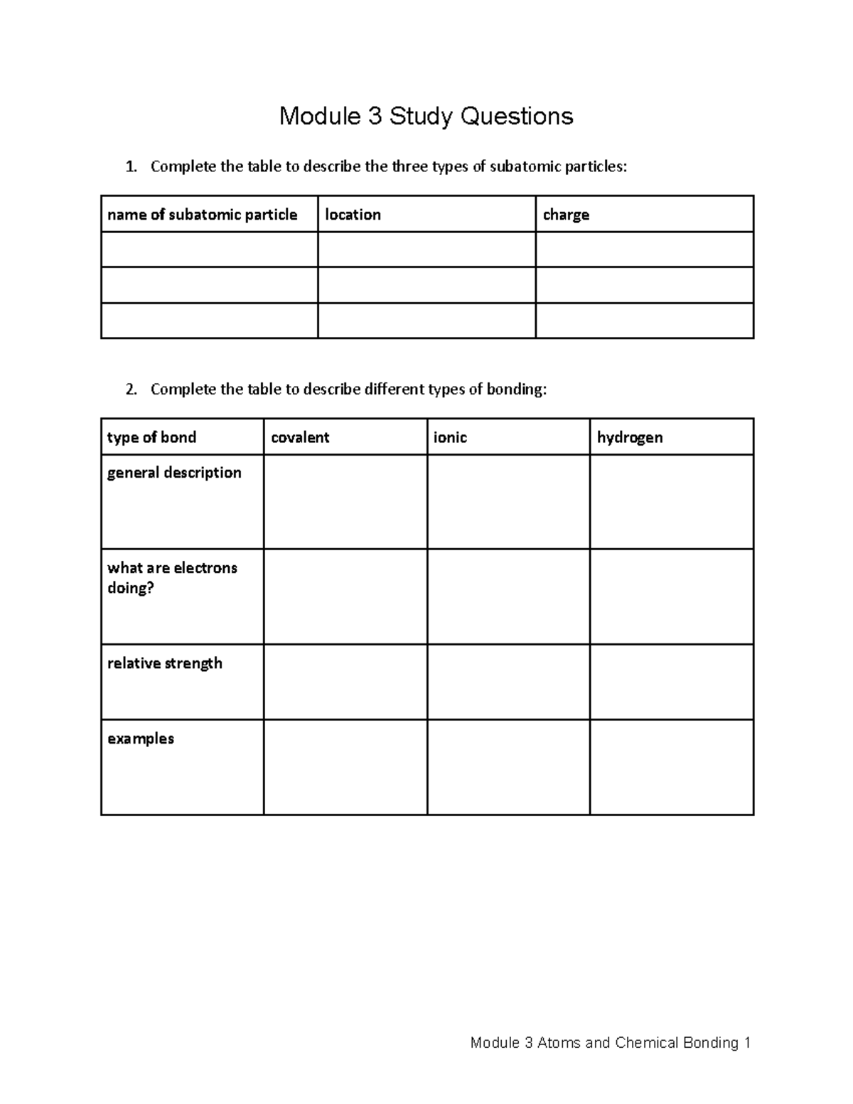 C190.v3 module 3 study questions - Module 3 Study Questions 1. Complete ...