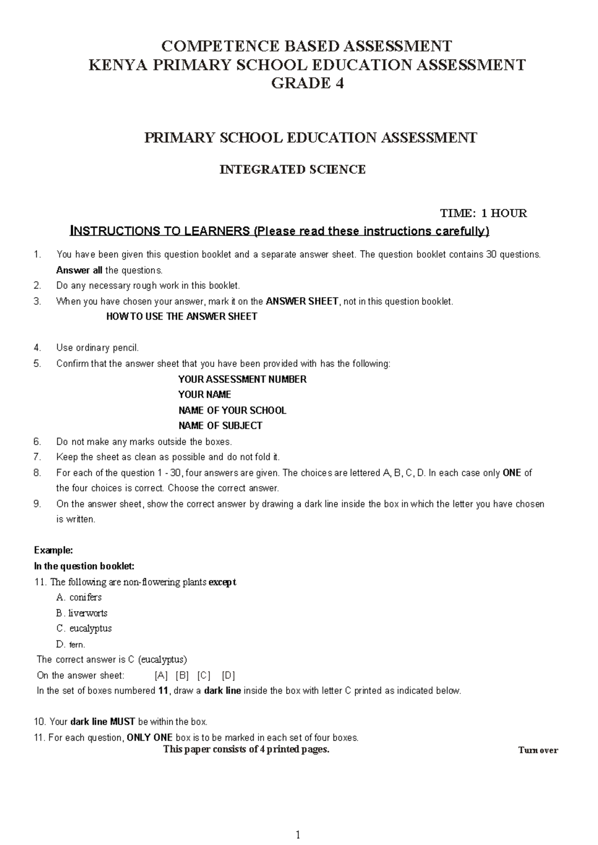 Grade 6 Integrated Science Midterm Assessment Guide - Studocu