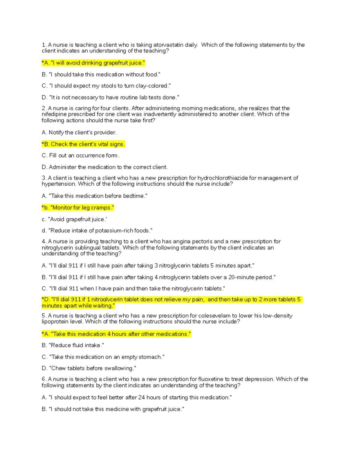 Pharm 101 - Final Review Practice Questions and Answers - Studocu