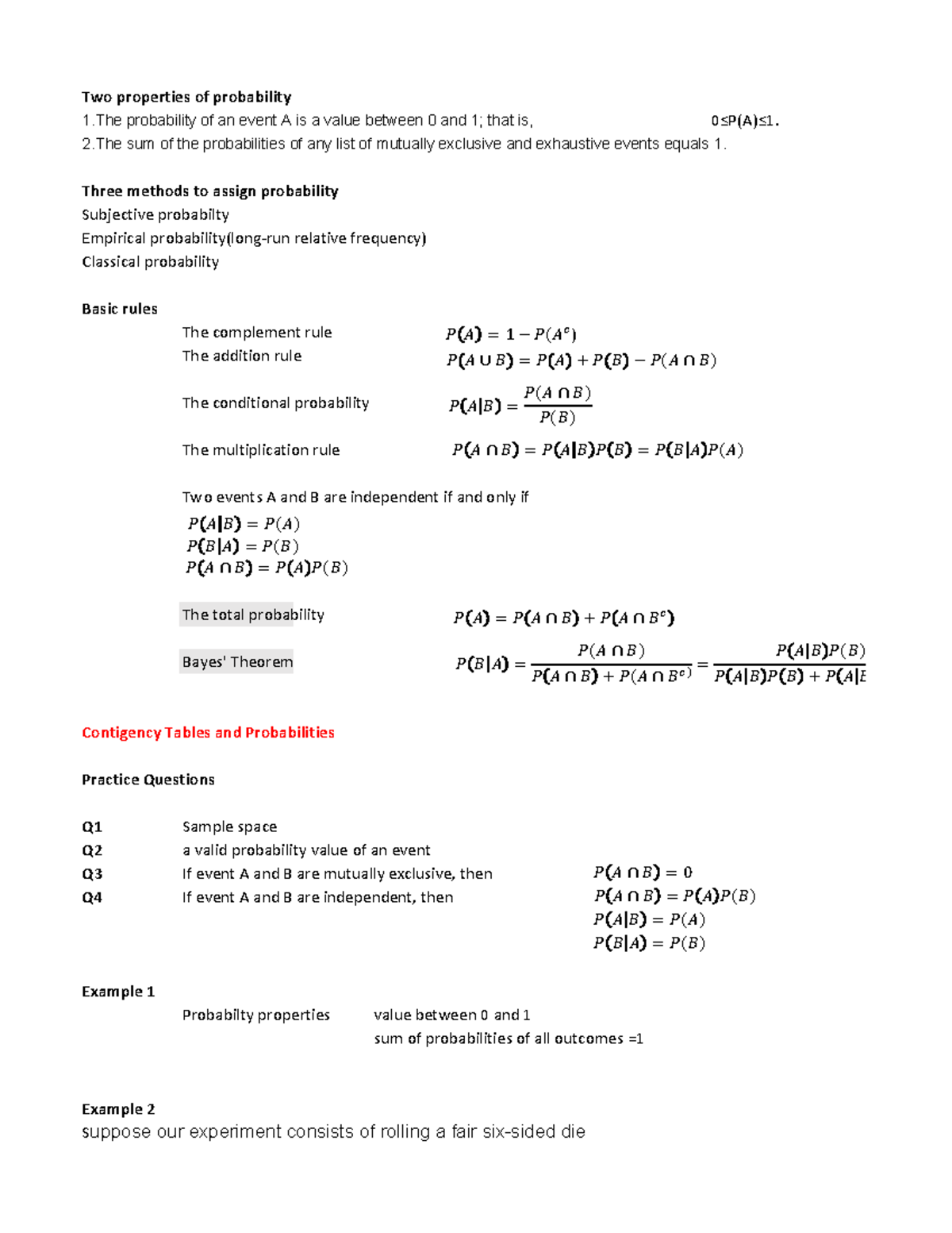 Probability Concepts and Methods: Comprehensive Guide (337A) - Studocu