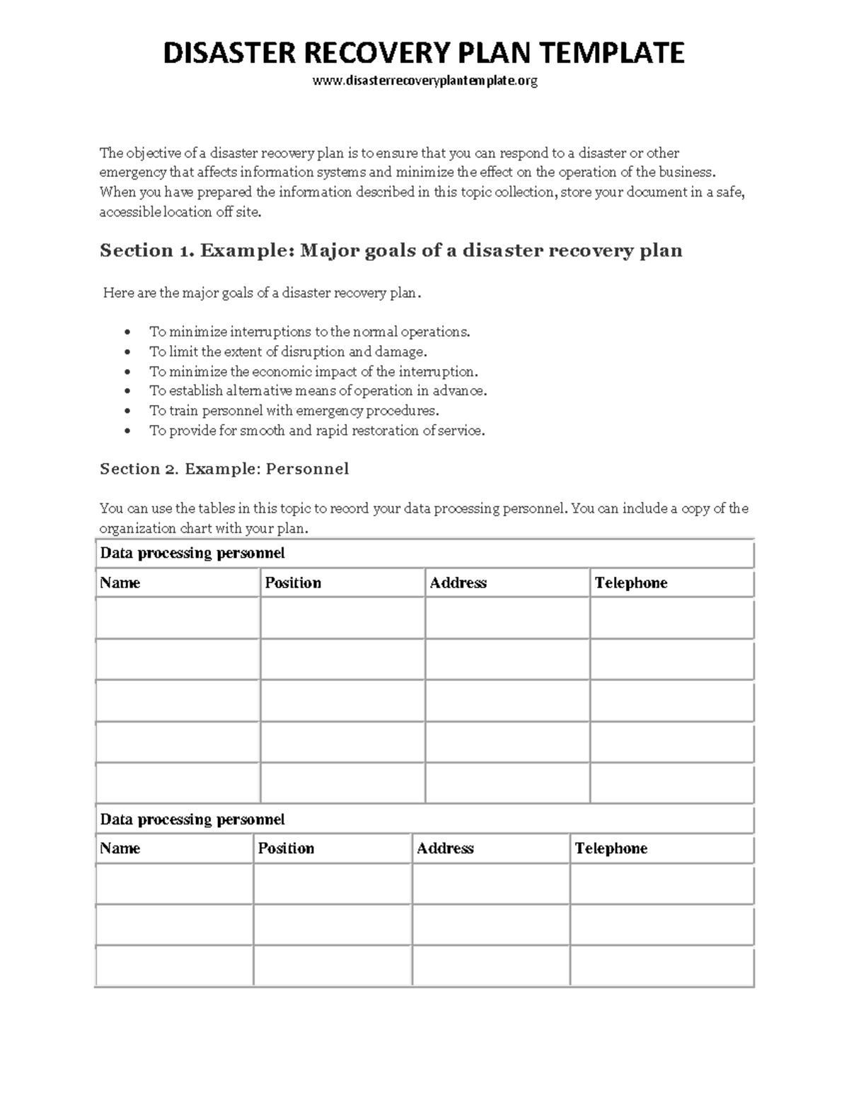 Disaster Recovery Plan Template: Essential Guidelines and Procedures ...