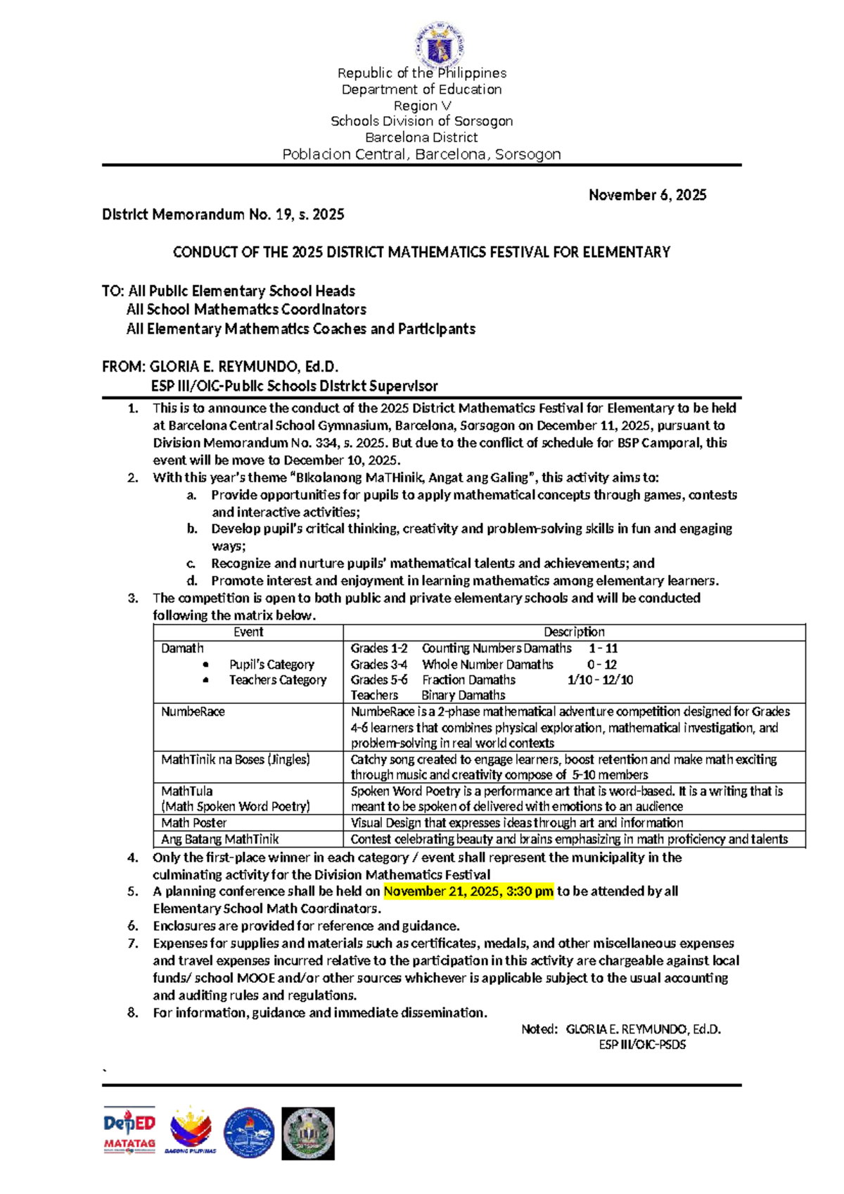 2025 District Mathematics Festival for Elementary Schools - Studocu