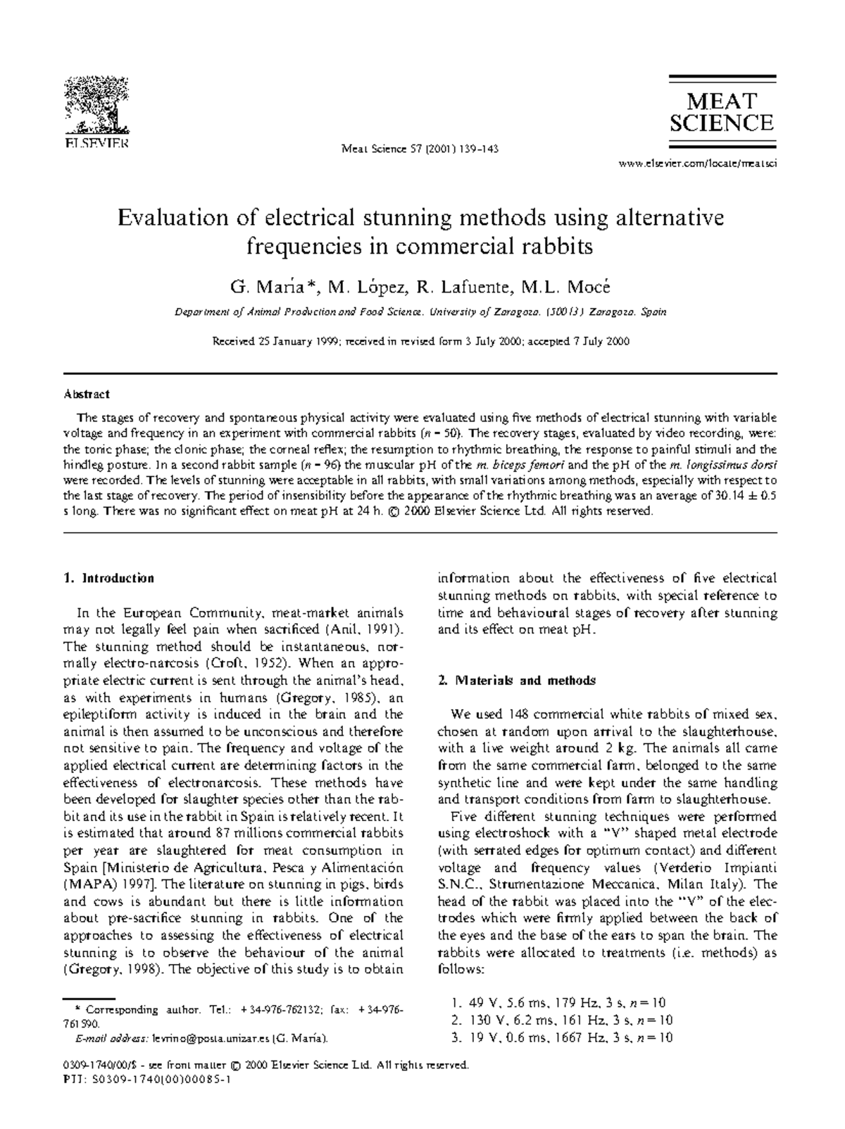 10 - Rabbit review - Evaluation of electrical stunning methods using ...
