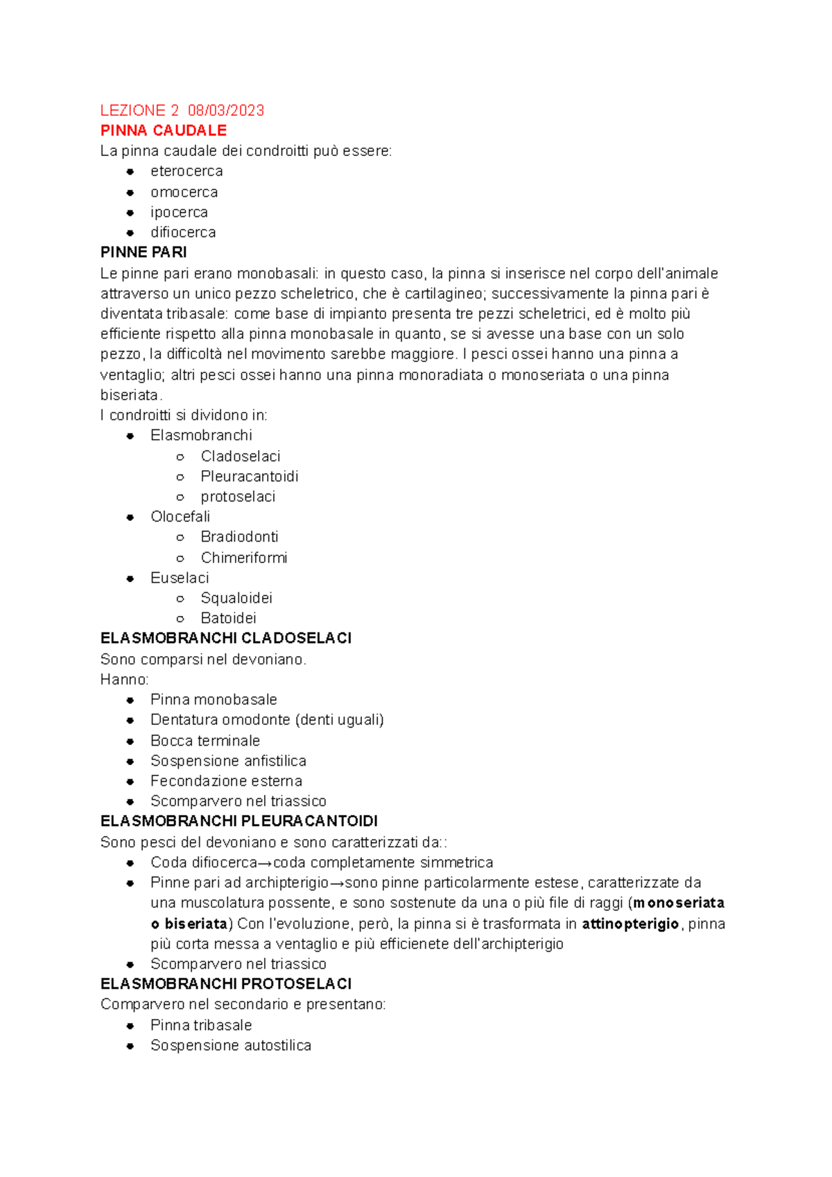 Anatomia Comparata ED Embriologia prof Cretì lezione 2 - LEZIONE 2 08 ...