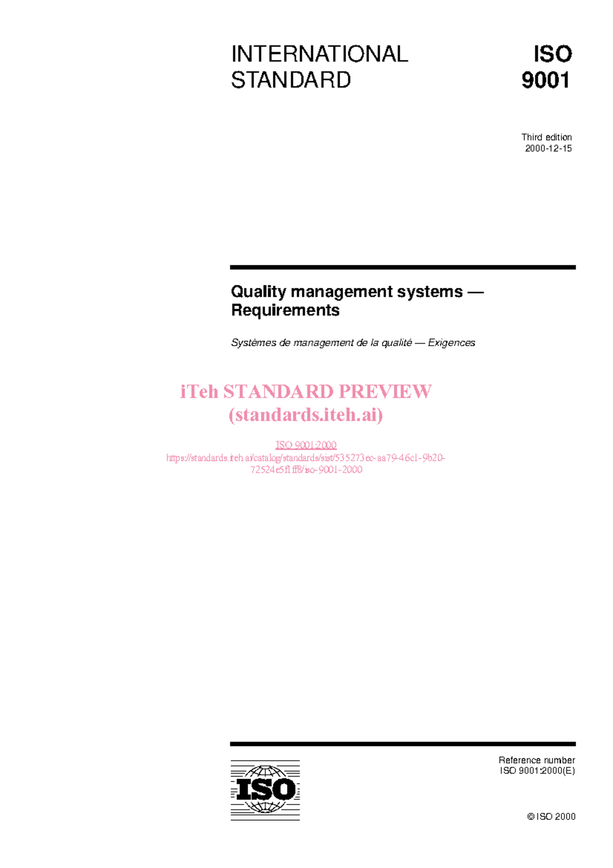 ISO 9001:2000 - Quality Management System Guidelines - Studocu
