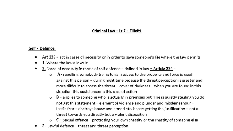 Criminal Law - Filletti - 7 - Criminal Law – Lr 7 – Filletti Self ...