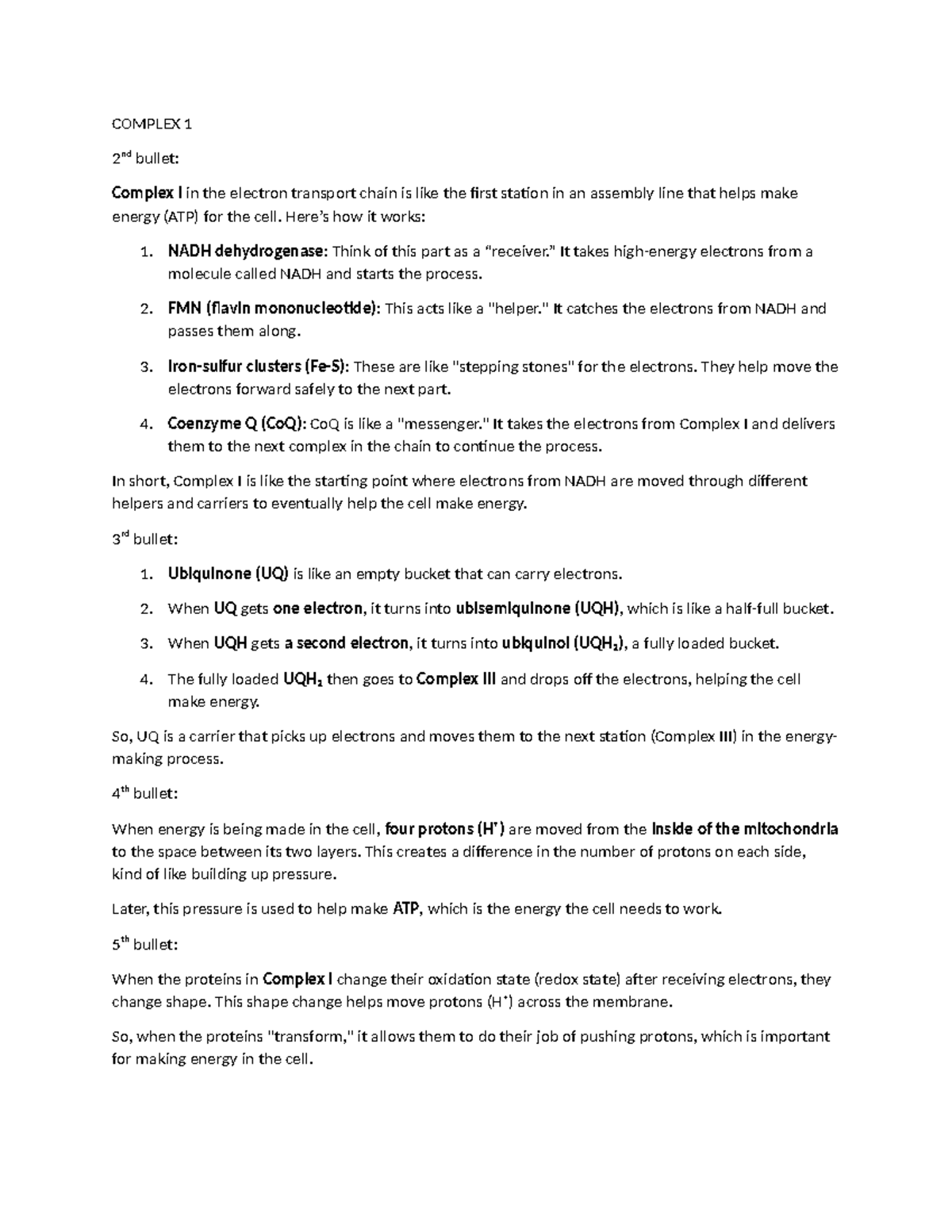 Complex-1 2 - COMPLEX - COMPLEX 1 2 nd bullet: Complex I in the ...