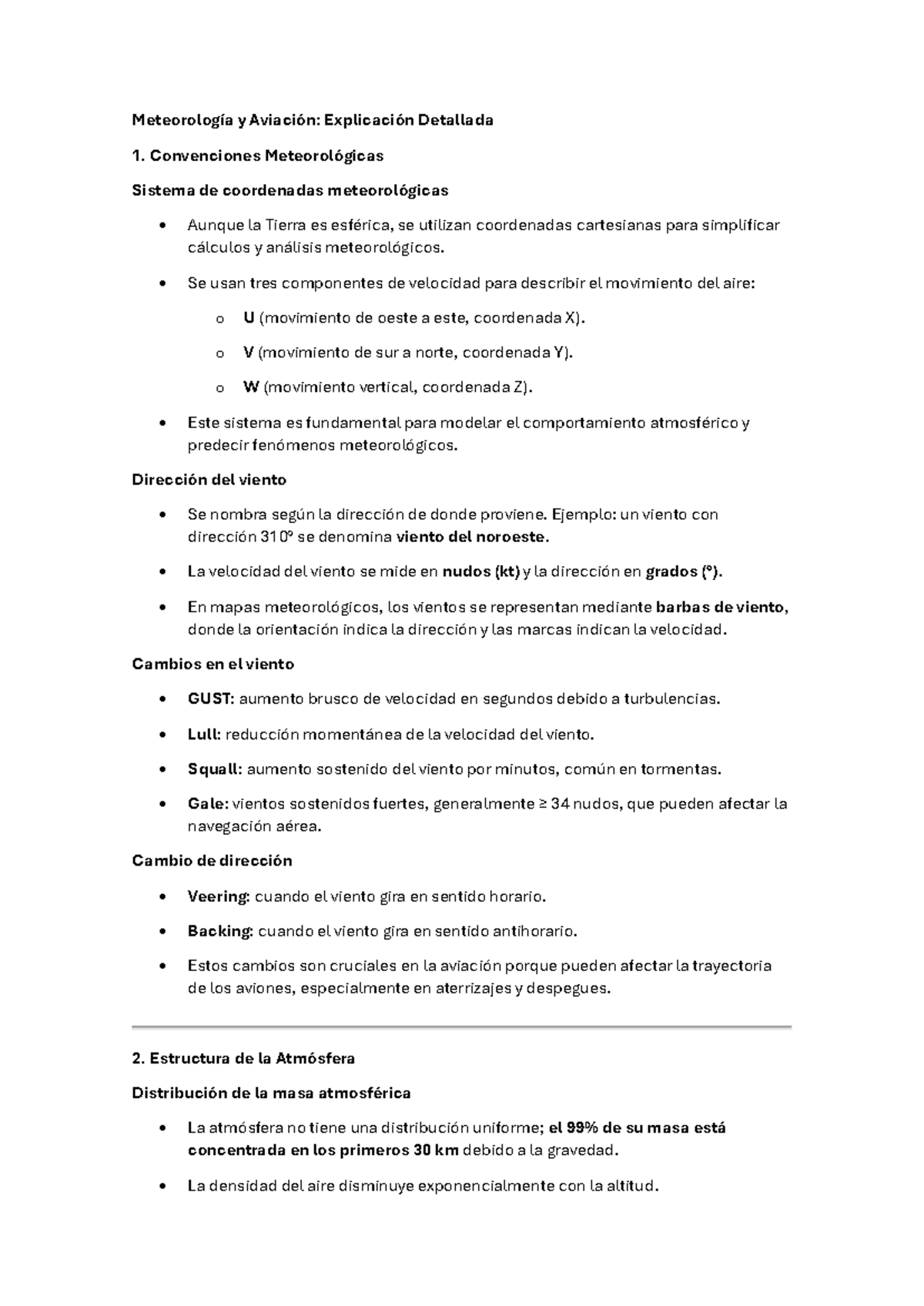 Resumen del Temario de Meteorología y Aviación (MTE 101) - Studocu