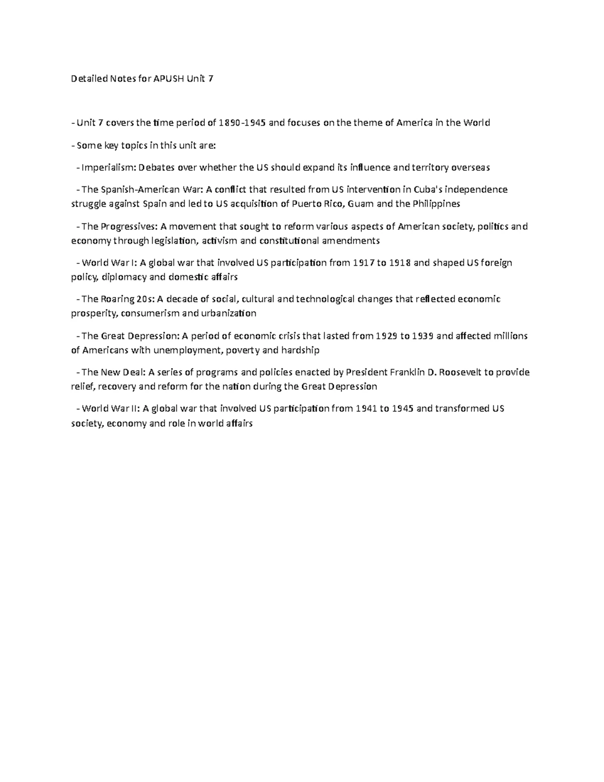 AP World Unit 9 - Class notes - Detailed notes for Unit 9 of AP World ...