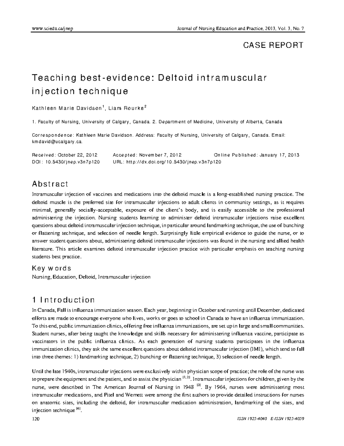 Teaching Evidence-Based Deltoid Intramuscular Injection Techniques ...