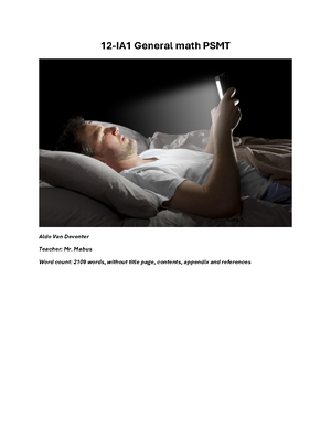 IA1 Math - Math - 12 General Maths PSMT Contents - Studocu