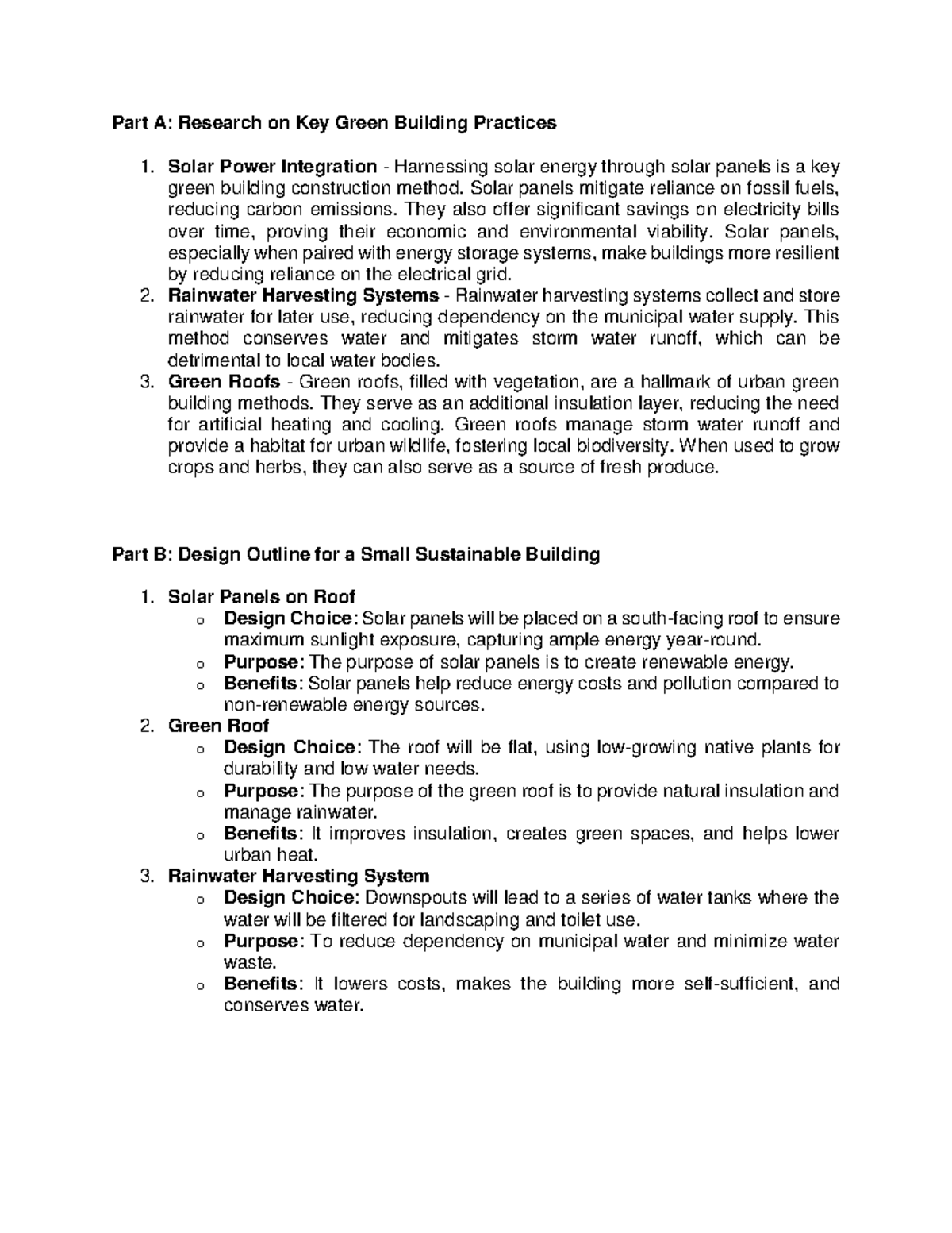Exercise 7 - GREEN BUILDING - Part A: Research on Key Green Building ...