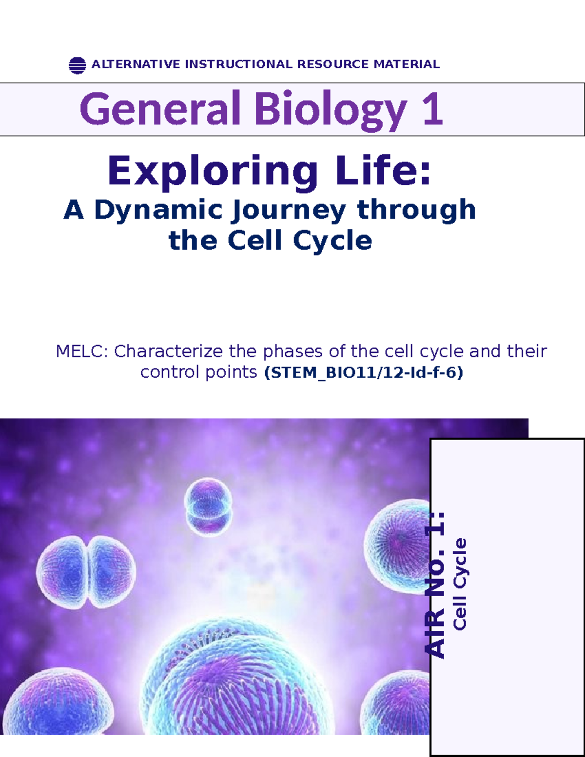 General Biology Alternative learning resource - ALTERNATIVE ...
