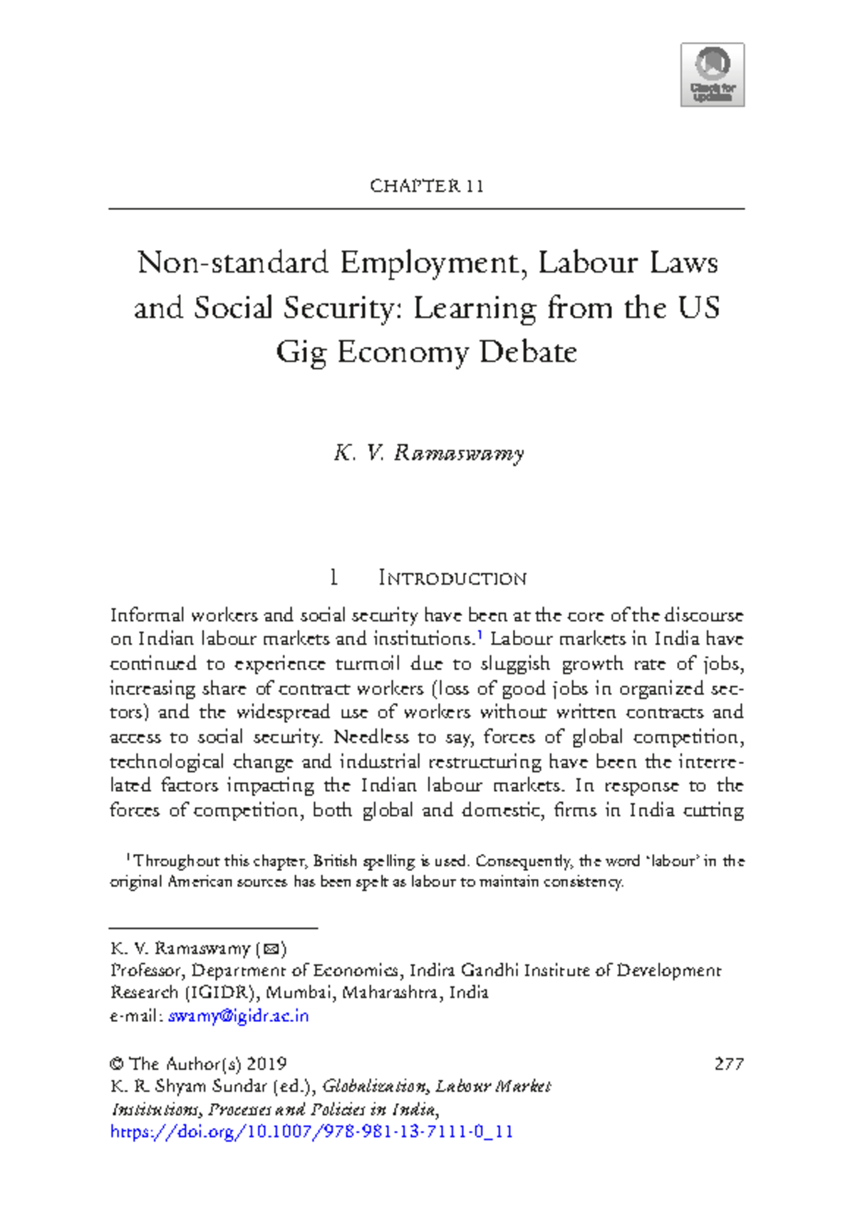 Unit 2: Learning from the US on Non-Standard Employment & Labour Laws ...