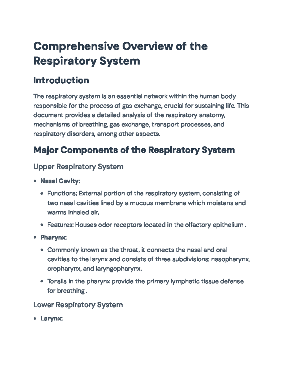 Comprehensive Review of the Respiratory System - Anatomy & Function ...