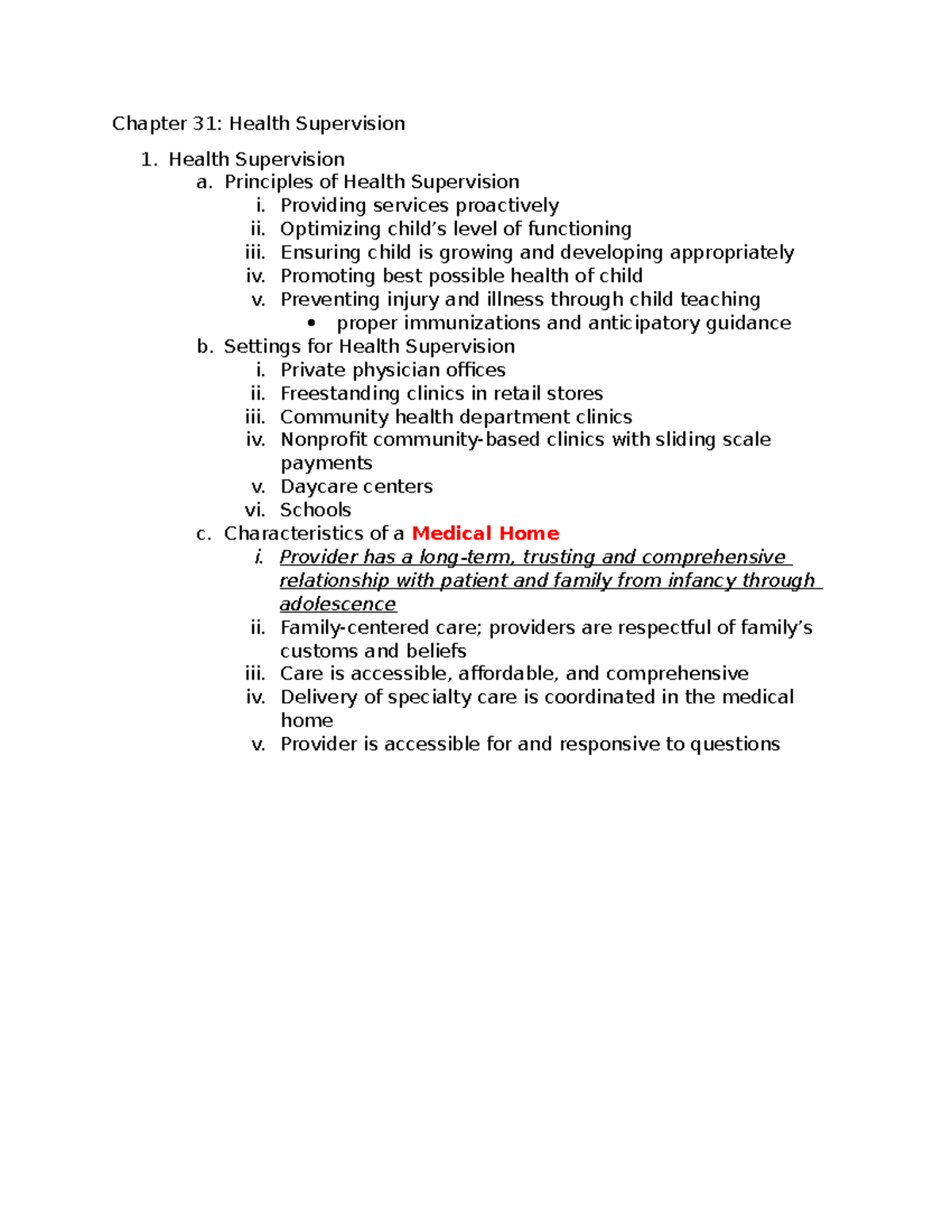 Chapter 31: Comprehensive Overview of Health Supervision - Studocu