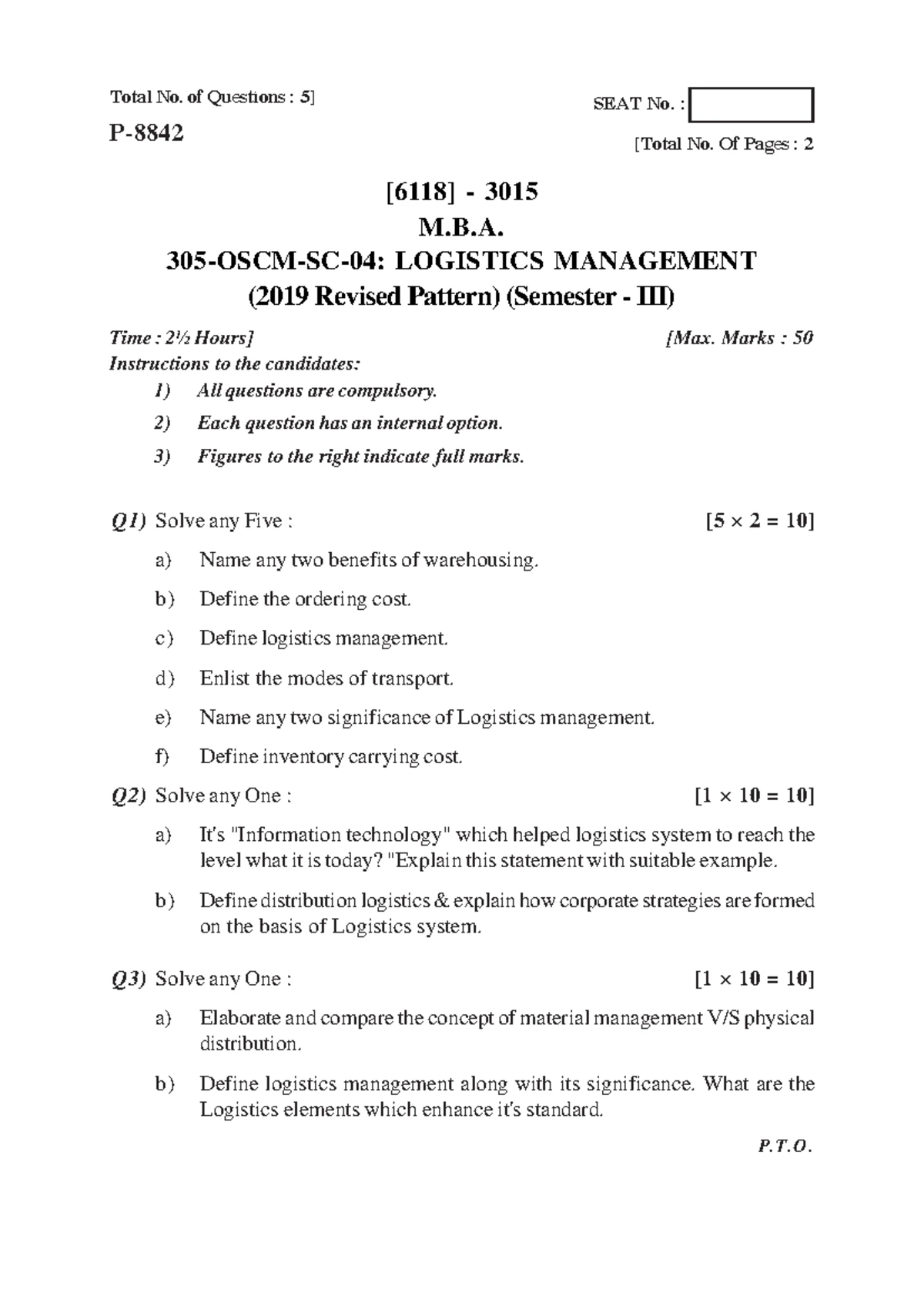 M.B.A. (2021 Pattern) - 1st Sem MBA SPPU Question Papers & Solutions - Studocu