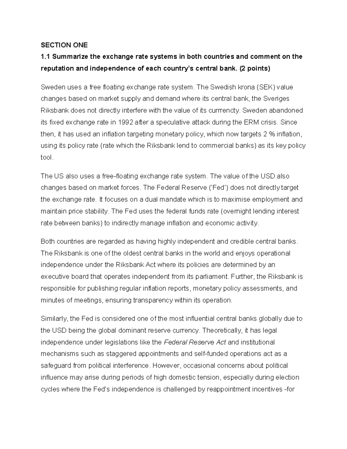 FINS3616 Lab Assignment: Exchange Rate Systems & Central Bank Analysis ...