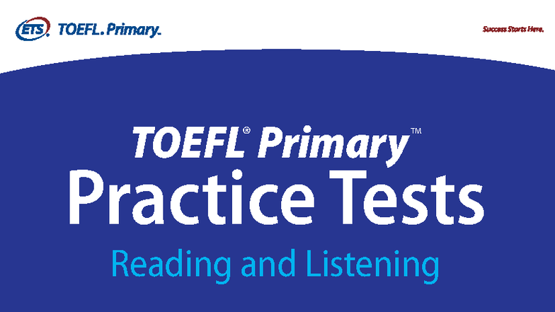 TOEFL Primary P1 E ST Practice Tests: Reading & Listening Step 1 ...