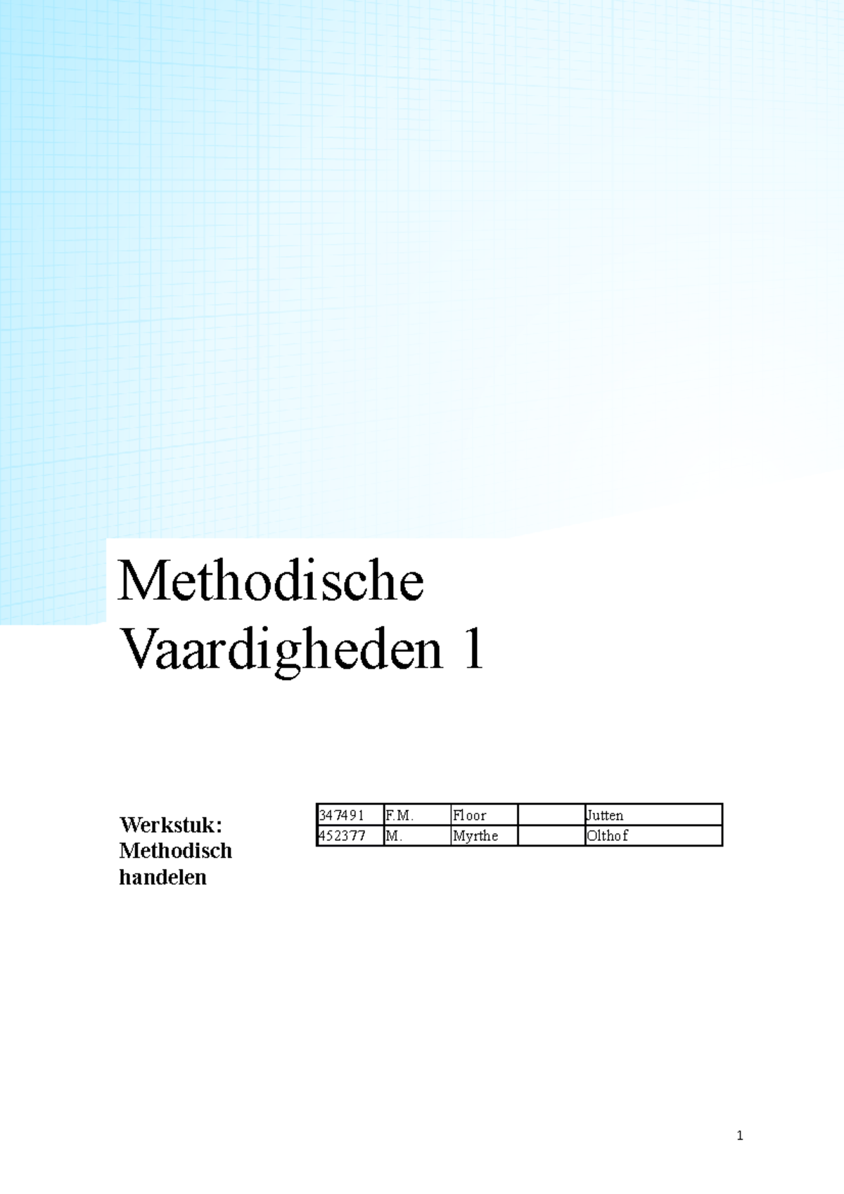 Methodisch Vaardigheden 1 - Werkstuk: Juridische Casussen Analyse ...