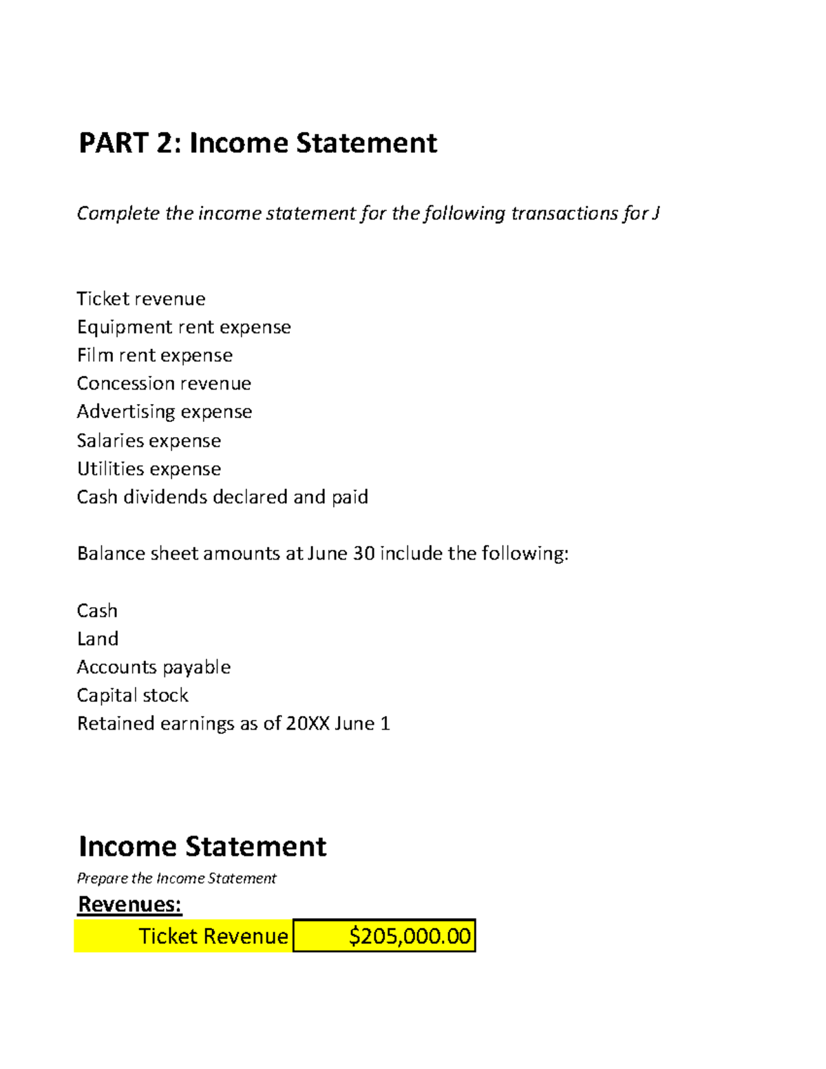 BUS-FPX2061 Income Statement Preparation - Assessment 1-1 Part 2 - Studocu
