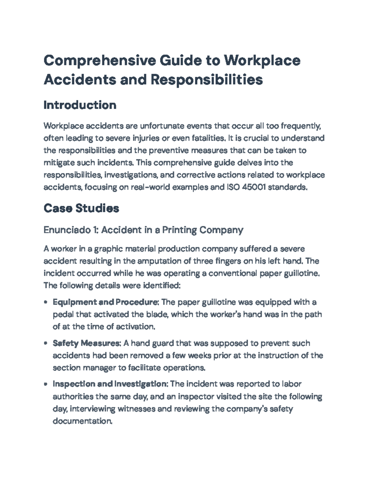 Comprehensive Guide to Workplace Accidents: Responsibilities & ISO ...