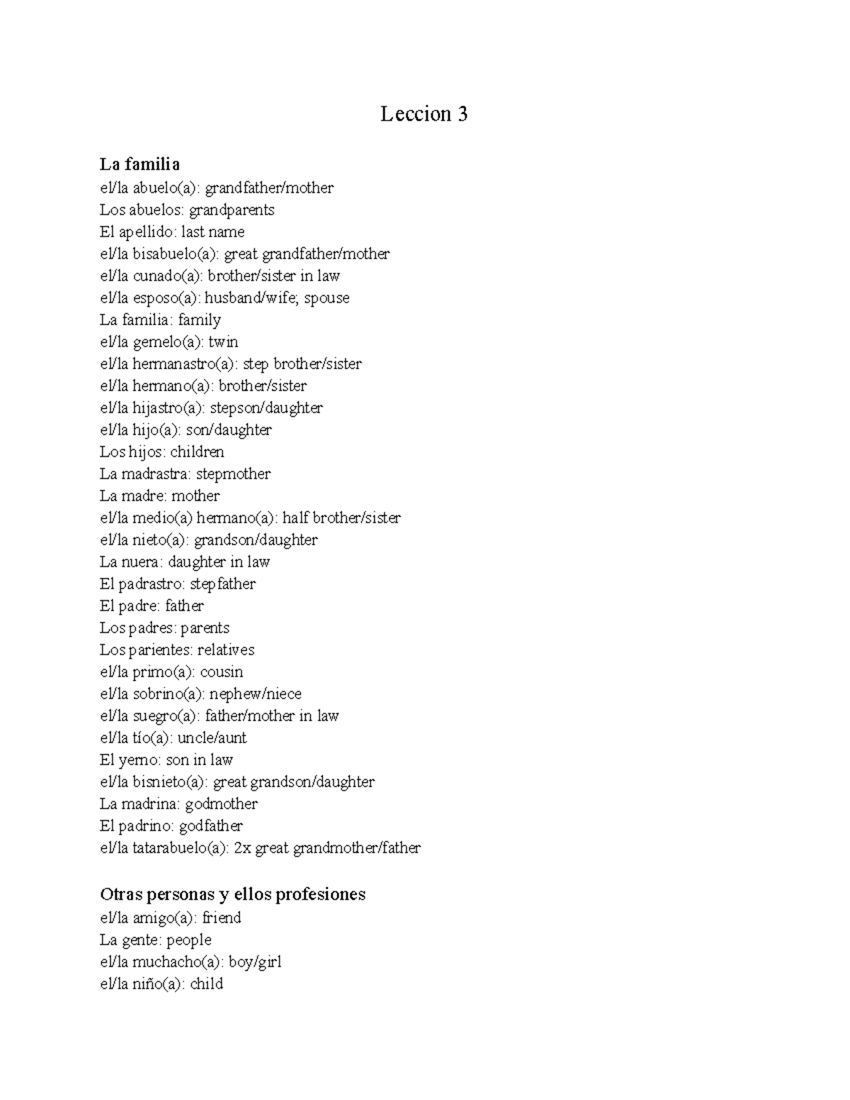 Lección 3 y 5: Vocabulario sobre Familias, Adjetivos y Verbos - Leccion ...