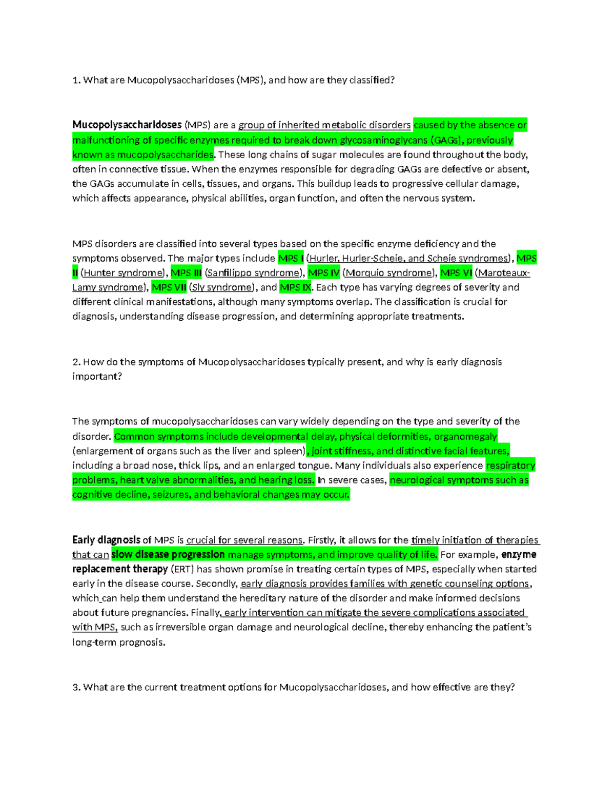 MPS - Comprehensive Overview and Treatment of Mucopolysaccharidoses ...