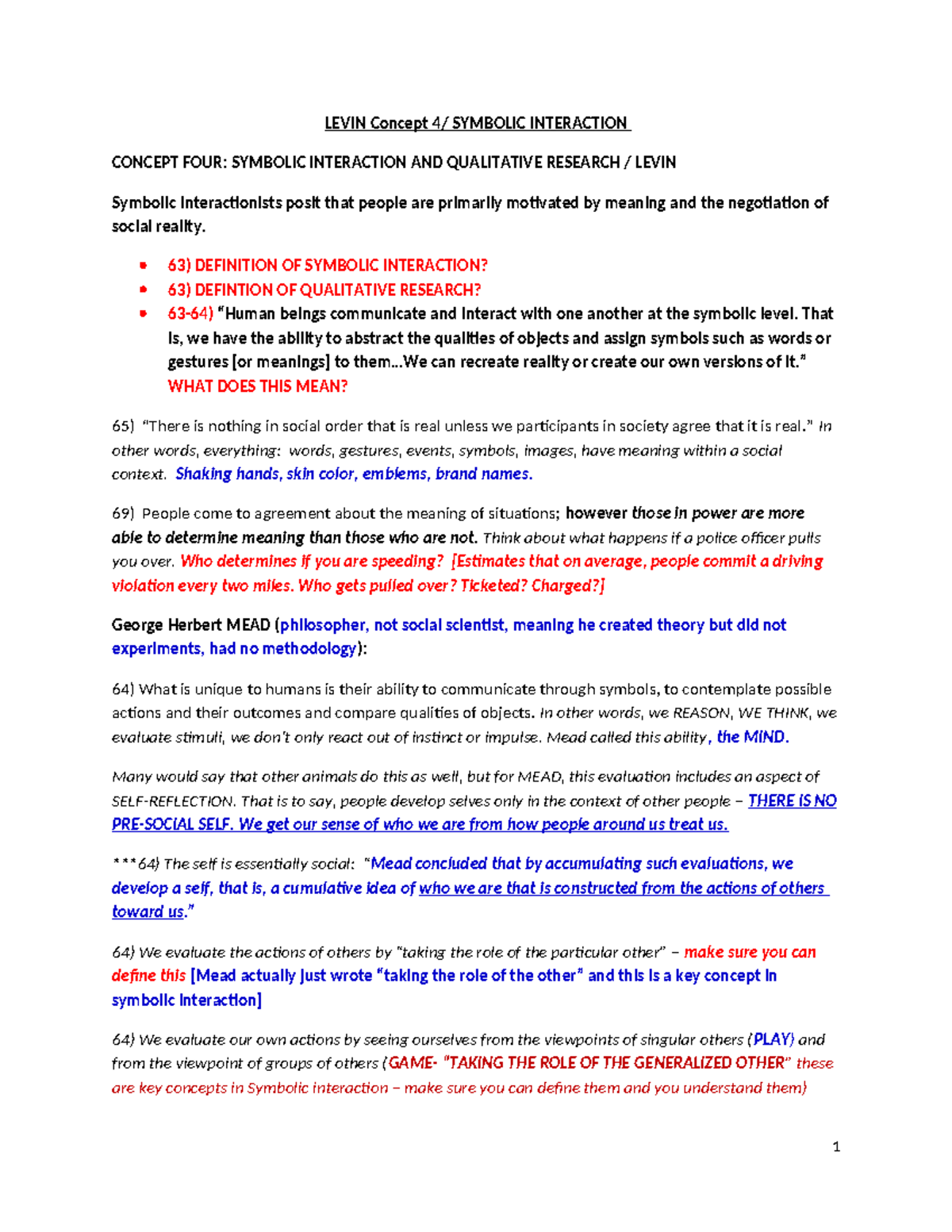 Notes Levin Concept 4 SYM INT - LEVIN Concept 4/ SYMBOLIC INTERACTION ...