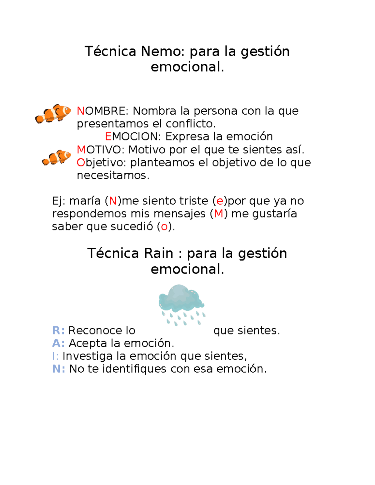 Técnica Nemo - Técnica NEMO para intervención con pacientes. - Técnica ...