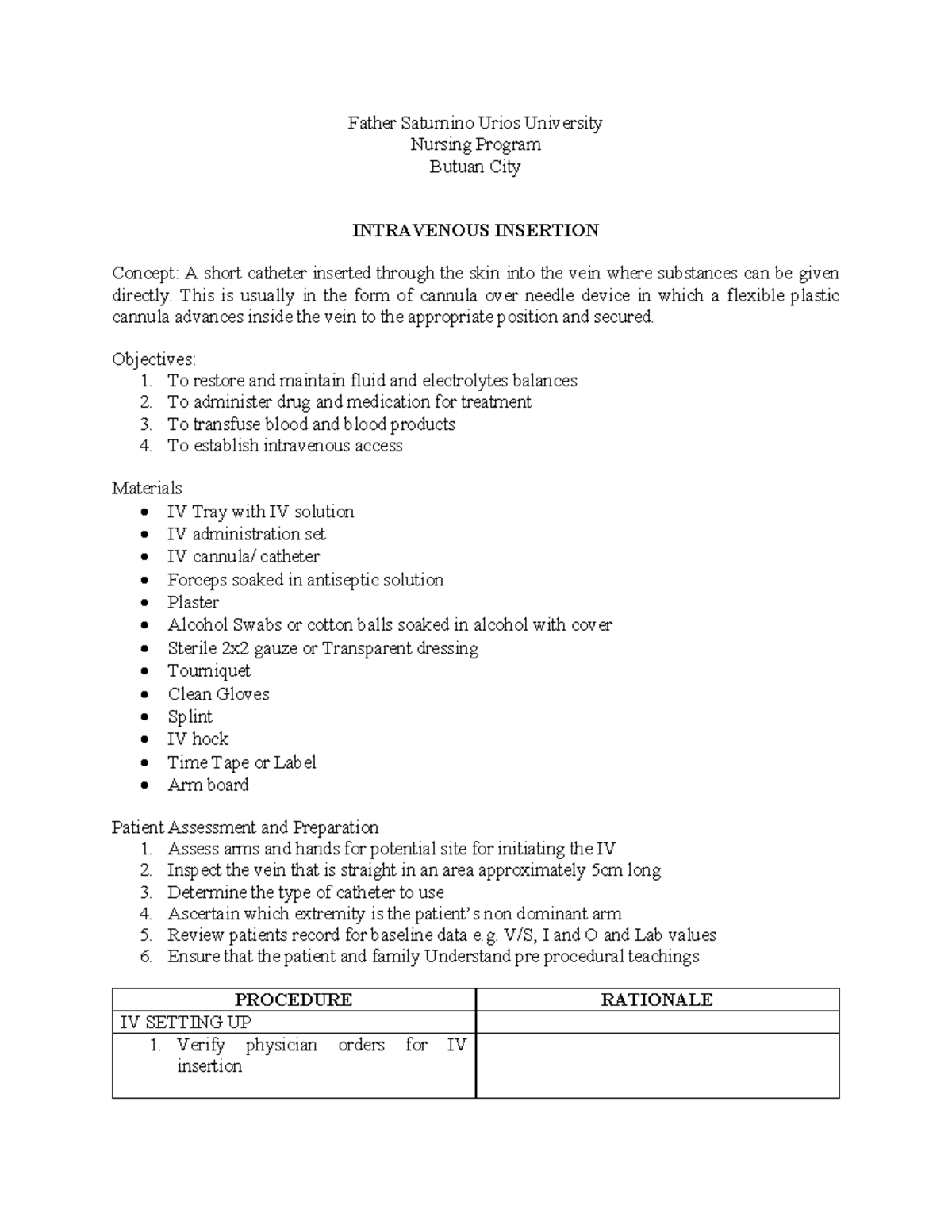 IV Insertion & ECG Procedure Guidelines - Nursing Program Essentials ...