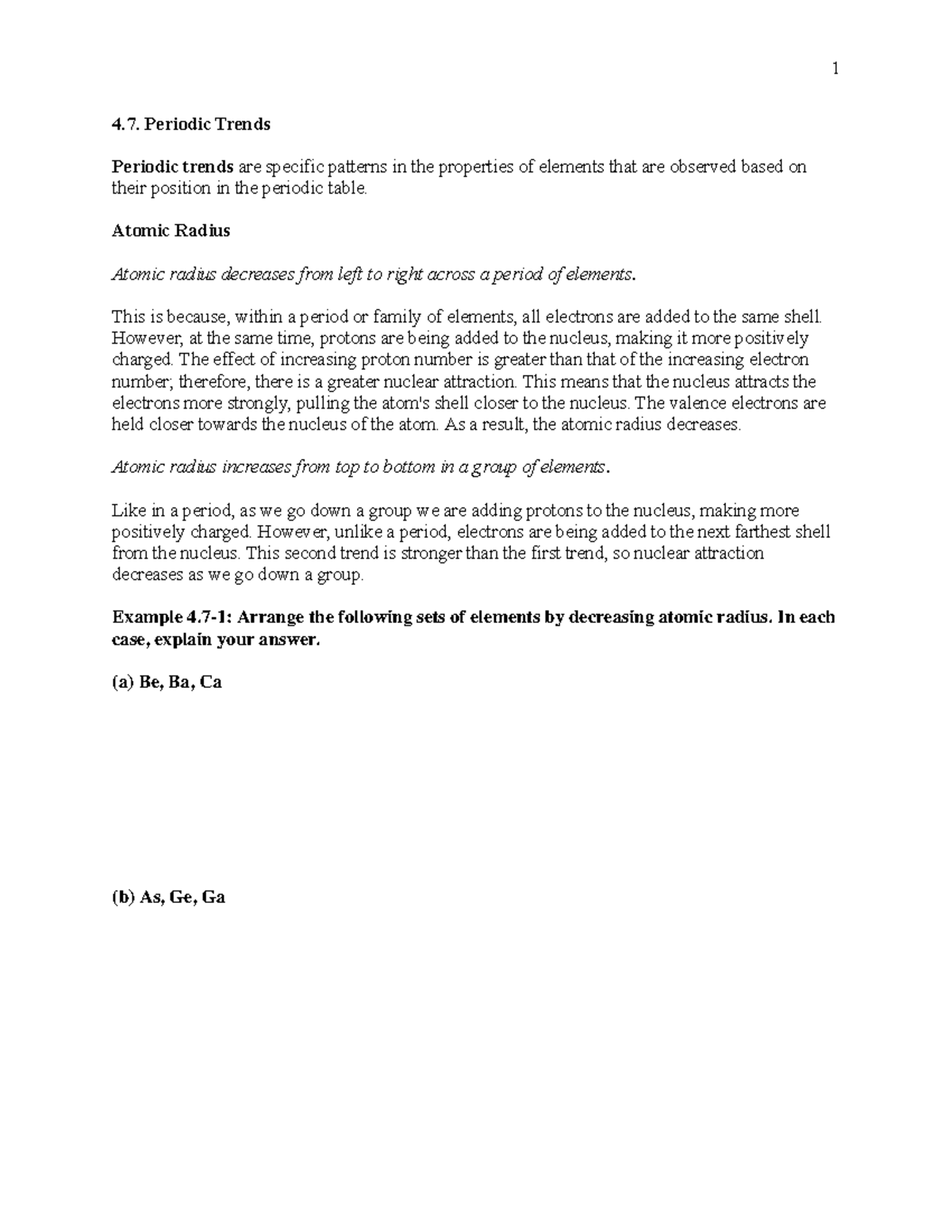 Periodic Trends in Elements: Atomic Radius & Ionization Energy - Studocu
