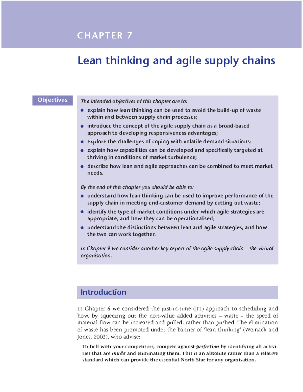 Chapter 7: Lean Thinking and Agile Supply Chains Overview - Studocu