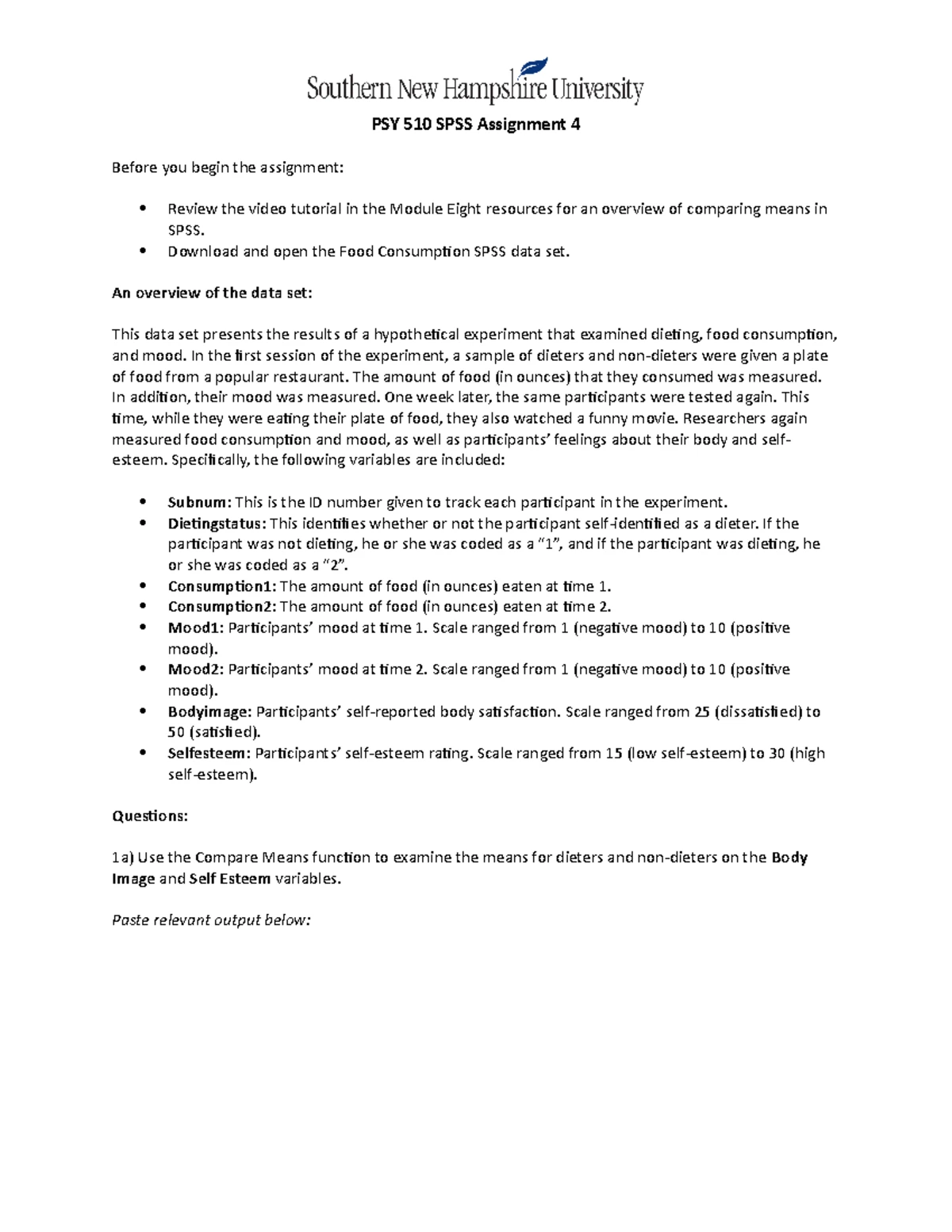 Module 3 SPSS Assignment 1: An Introduction to SPSS - PSY 510 SPSS ... Module 3 SPSS Assignment 1: An Introduction to SPSS - PSY 510 SPSS ...