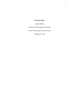 CJ 331 8-2 Short paper - 8-2 Assignment: The Future of American Law ...
